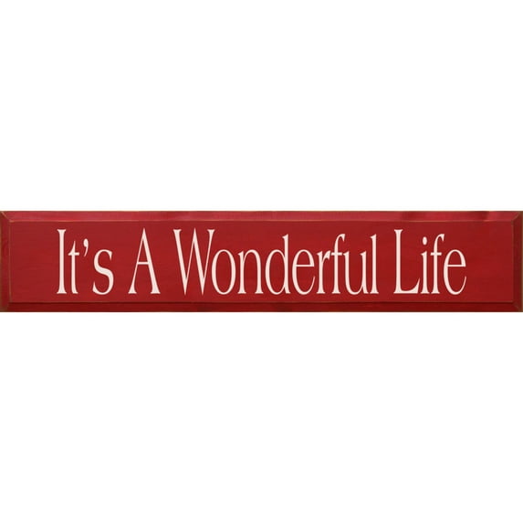 Contemporary Home Living 36" Red and White Rectangular It's A Wonderful ...