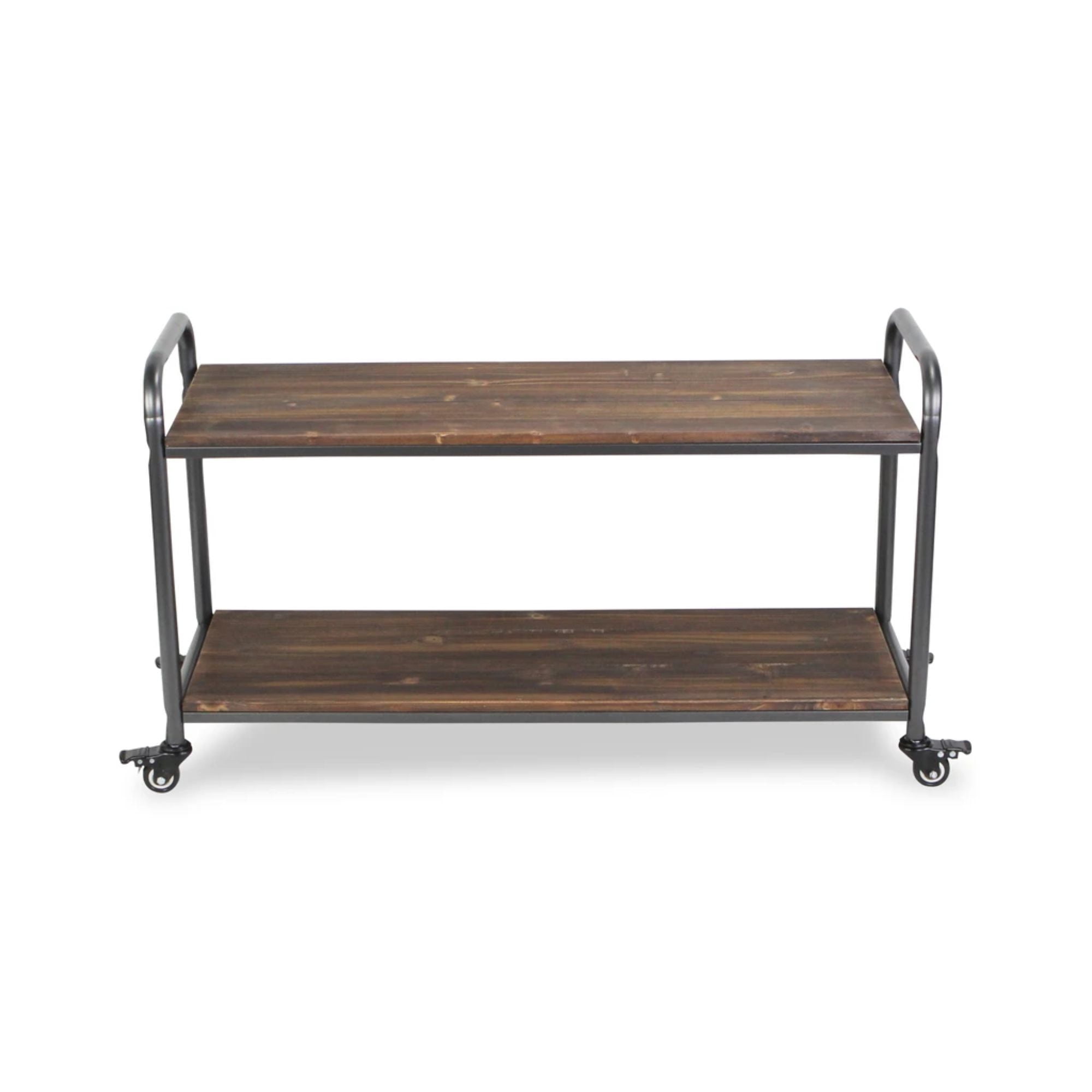 Contemporary Home Living 38.75" Brown and Silver Contemporary Two Tier ...