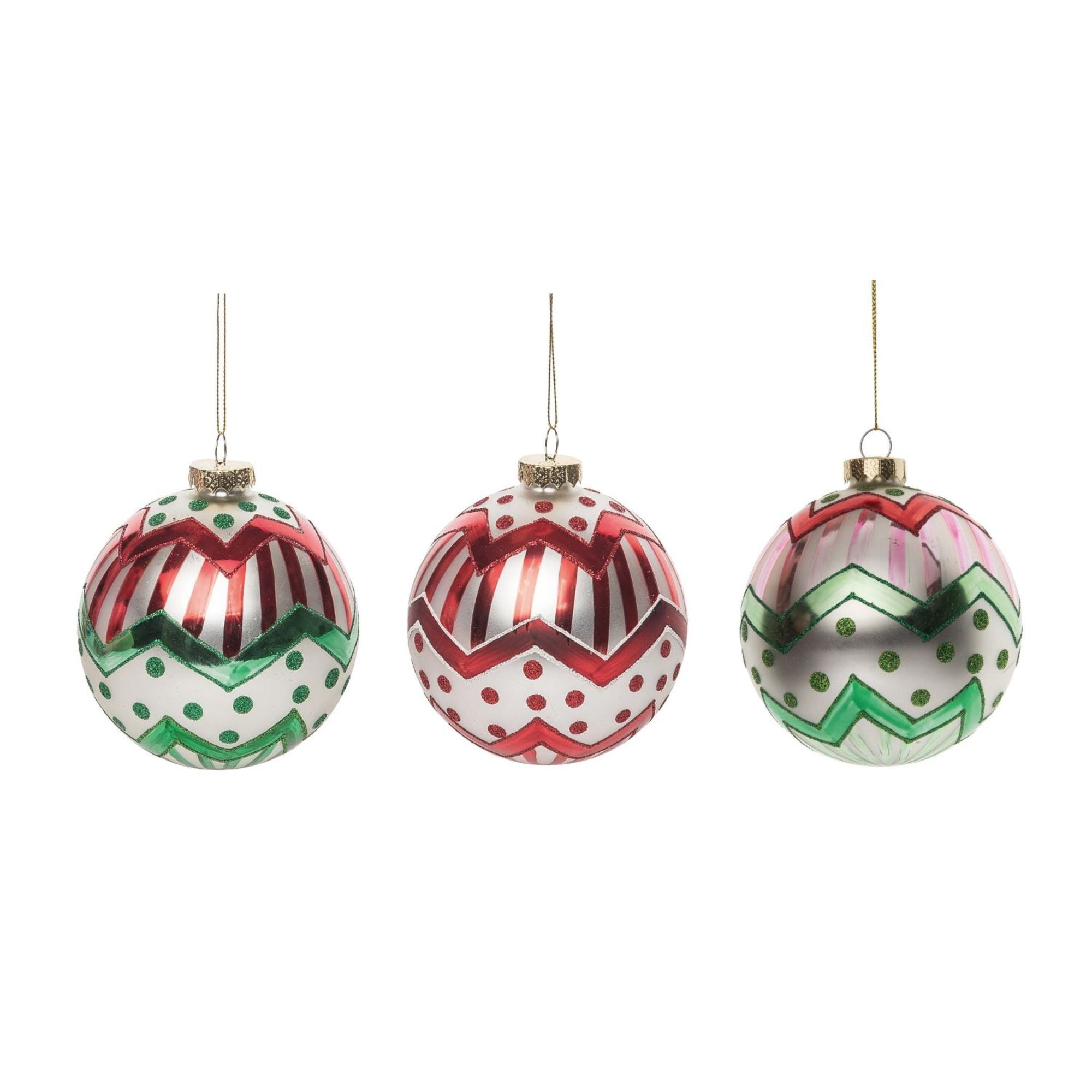 Contemporary Home Living 3ct Green and Red Merry Round Christmas Ball ...