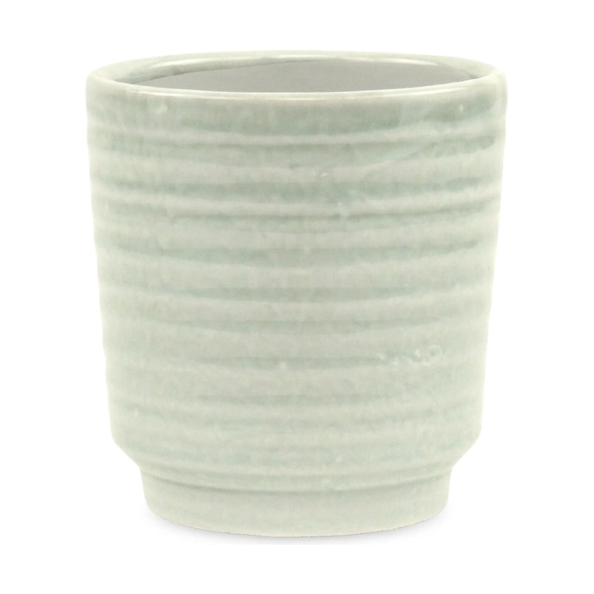 Contemporary Home Living 4" Green Round Ripple Planter Pot - Walmart.com
