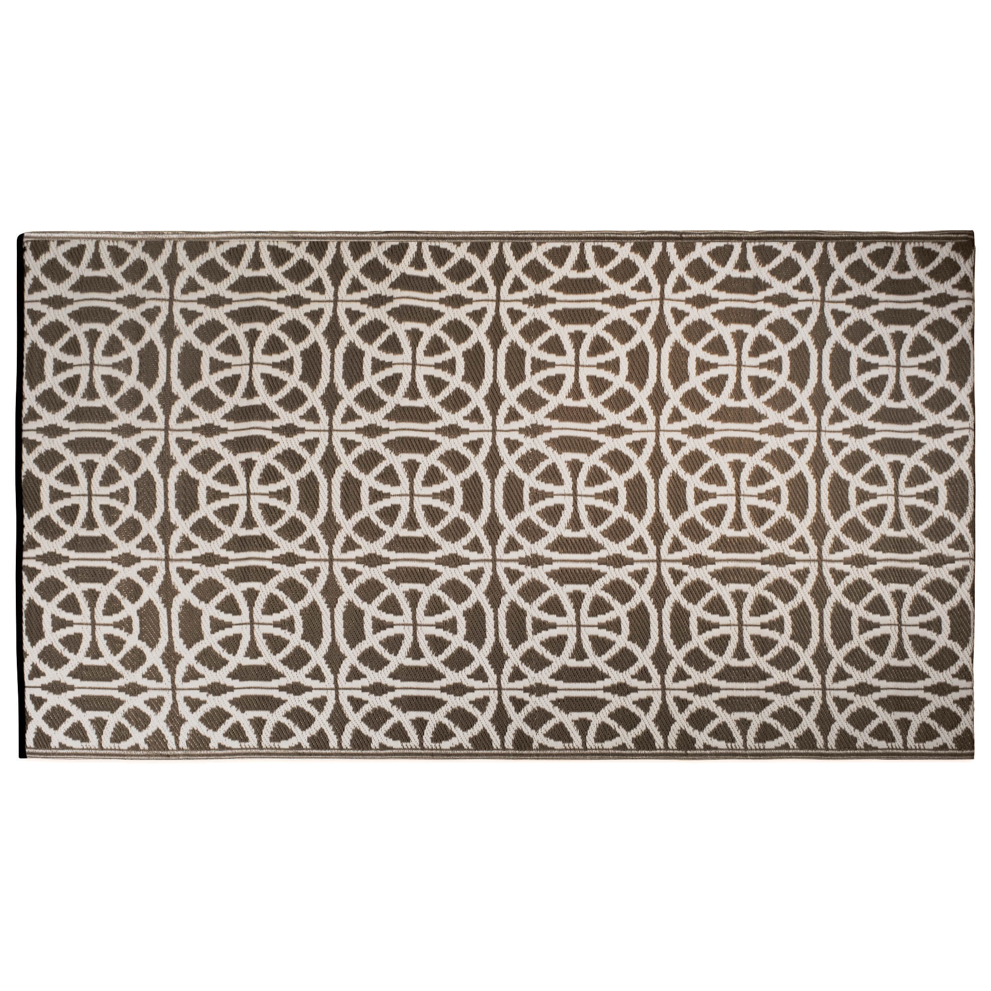 Contemporary Home Living 4' x 6' Brown and White Rectangular with ...