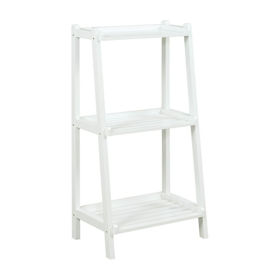 Contemporary Home Living 42.25" White Solid Standing 3-Tier Ladder ...
