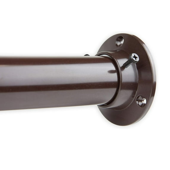 48" Brown Contemporary Adjustable Room Divider and Closet Rod with ...