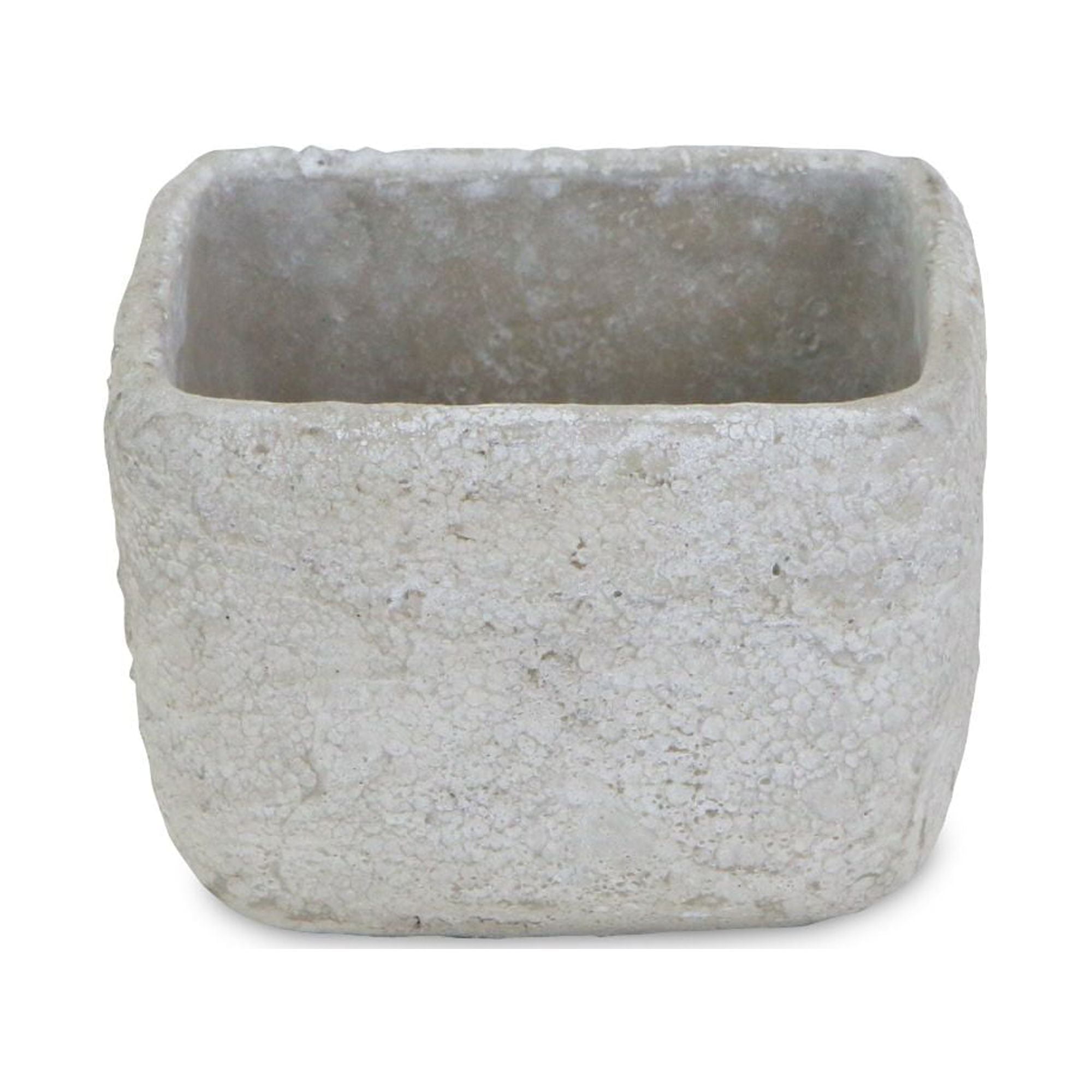 Contemporary Home Living 5.25" Gray Distressed Finish Square Hollow ...