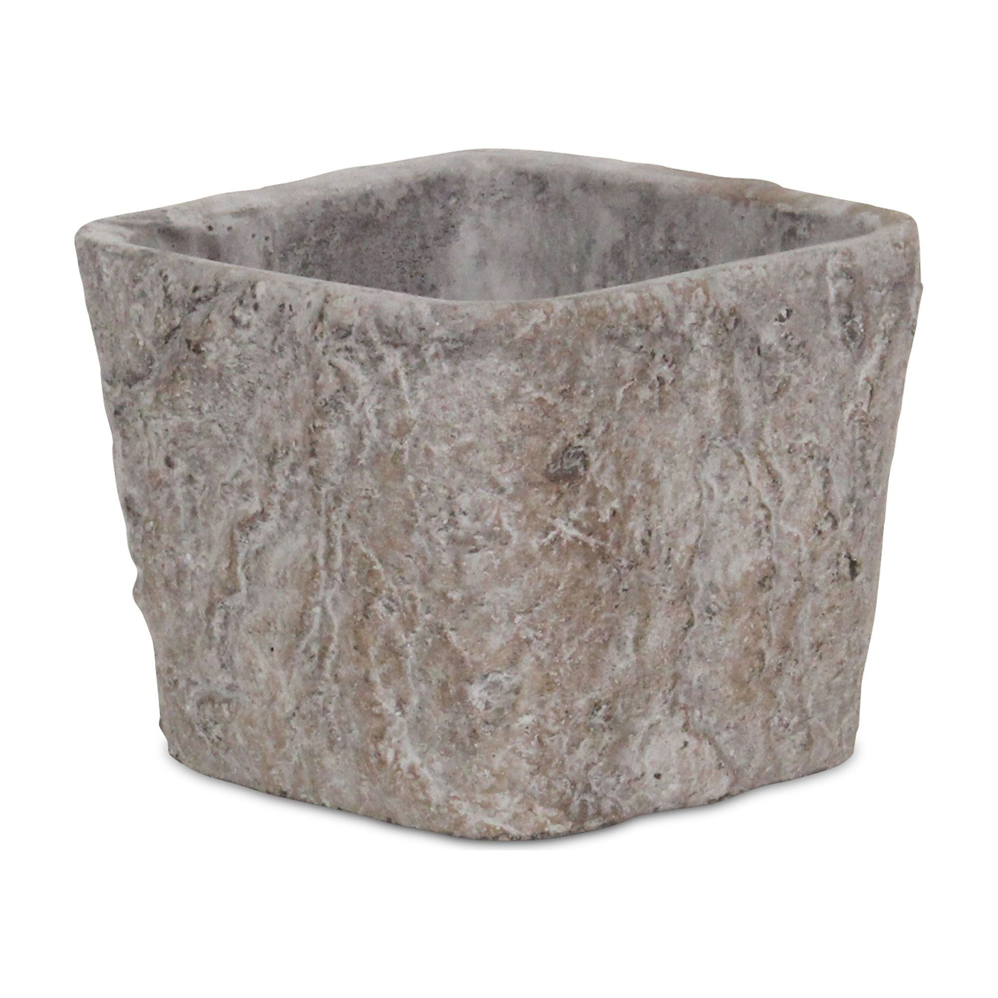 Contemporary Home Living 5" Gray Handcrafted Square Tapered Outdoor ...