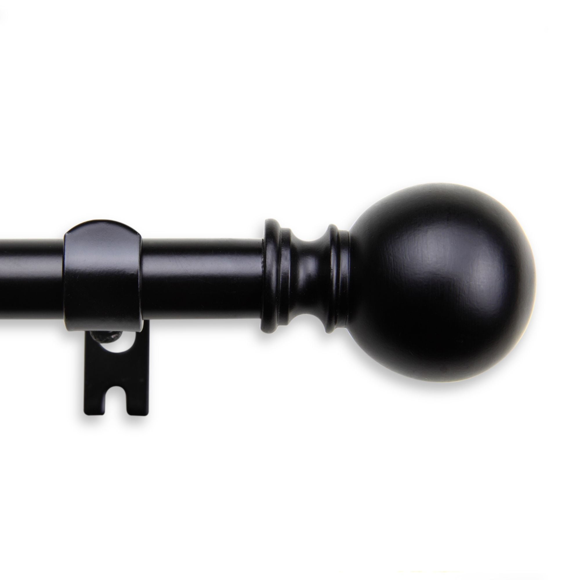 Contemporary Home Living 50" Black Round Contemporary Curtain Rod with ...
