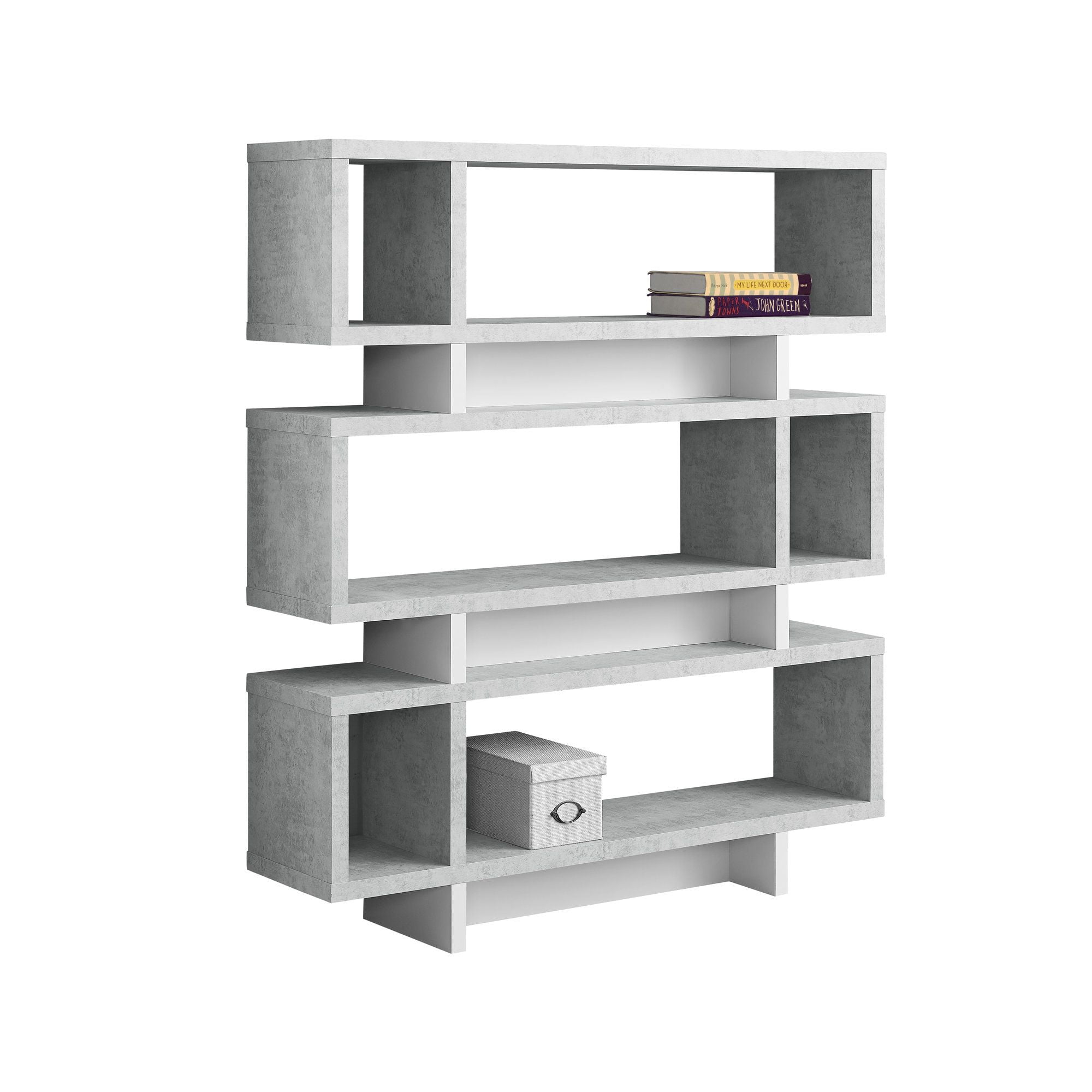 Contemporary Home Living 54.75" White and Gray Contemporary 3 Shelves ...