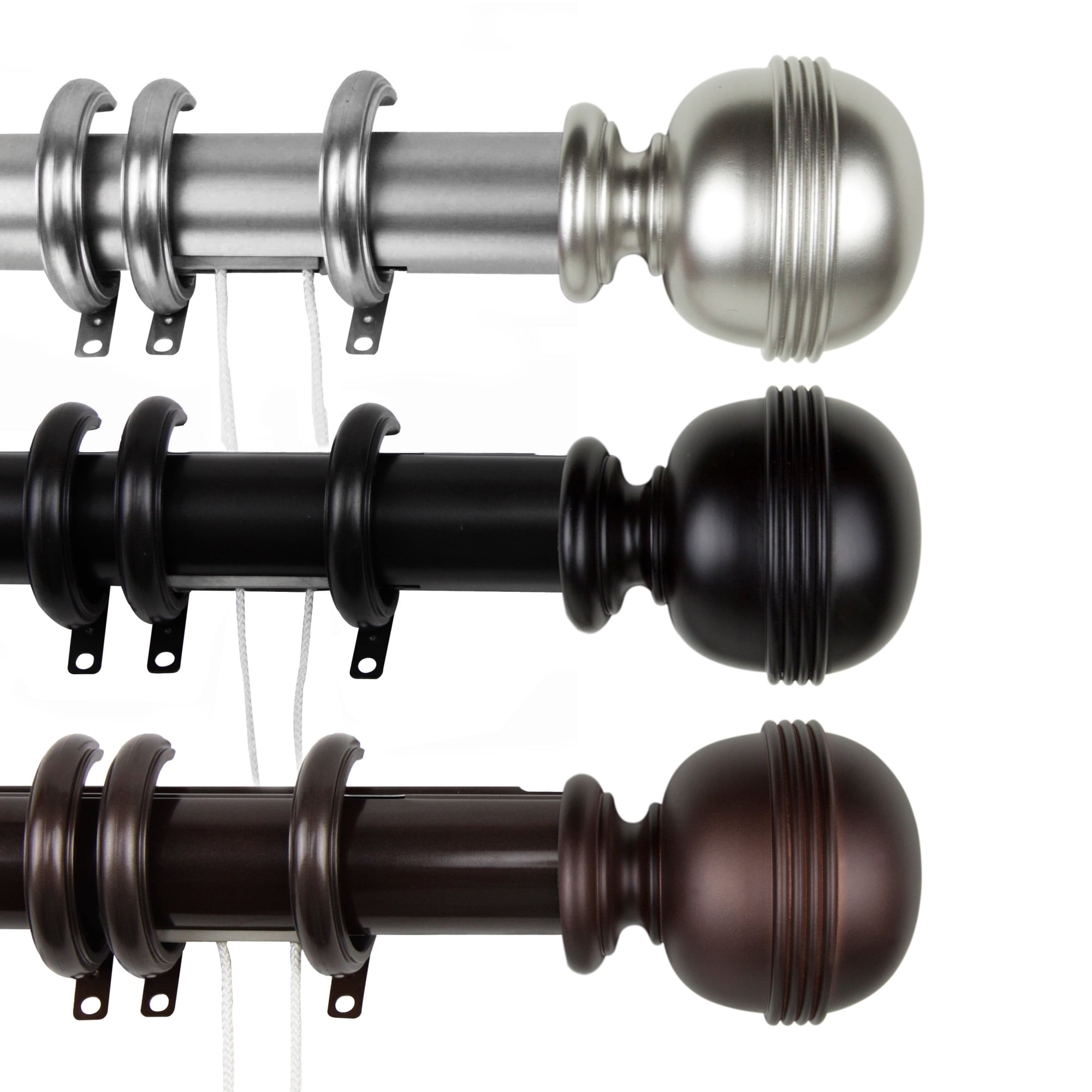 Victor Decorative Traverse Rod w/ Rings 30-48" - Satin Nickel - Walmart.com