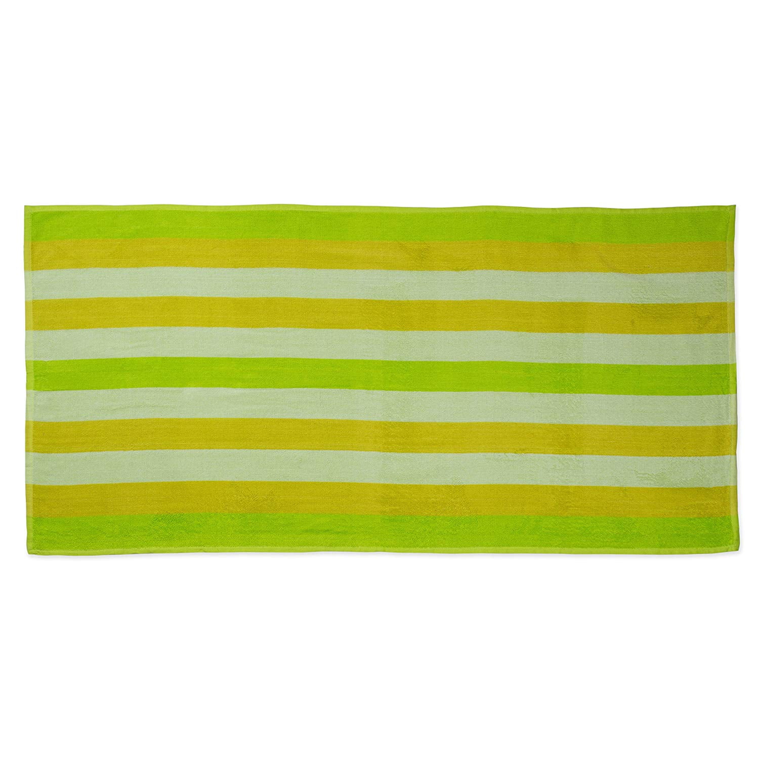 Contemporary Home Living 59" Green and Yellow Striped Rectangular Beach ...