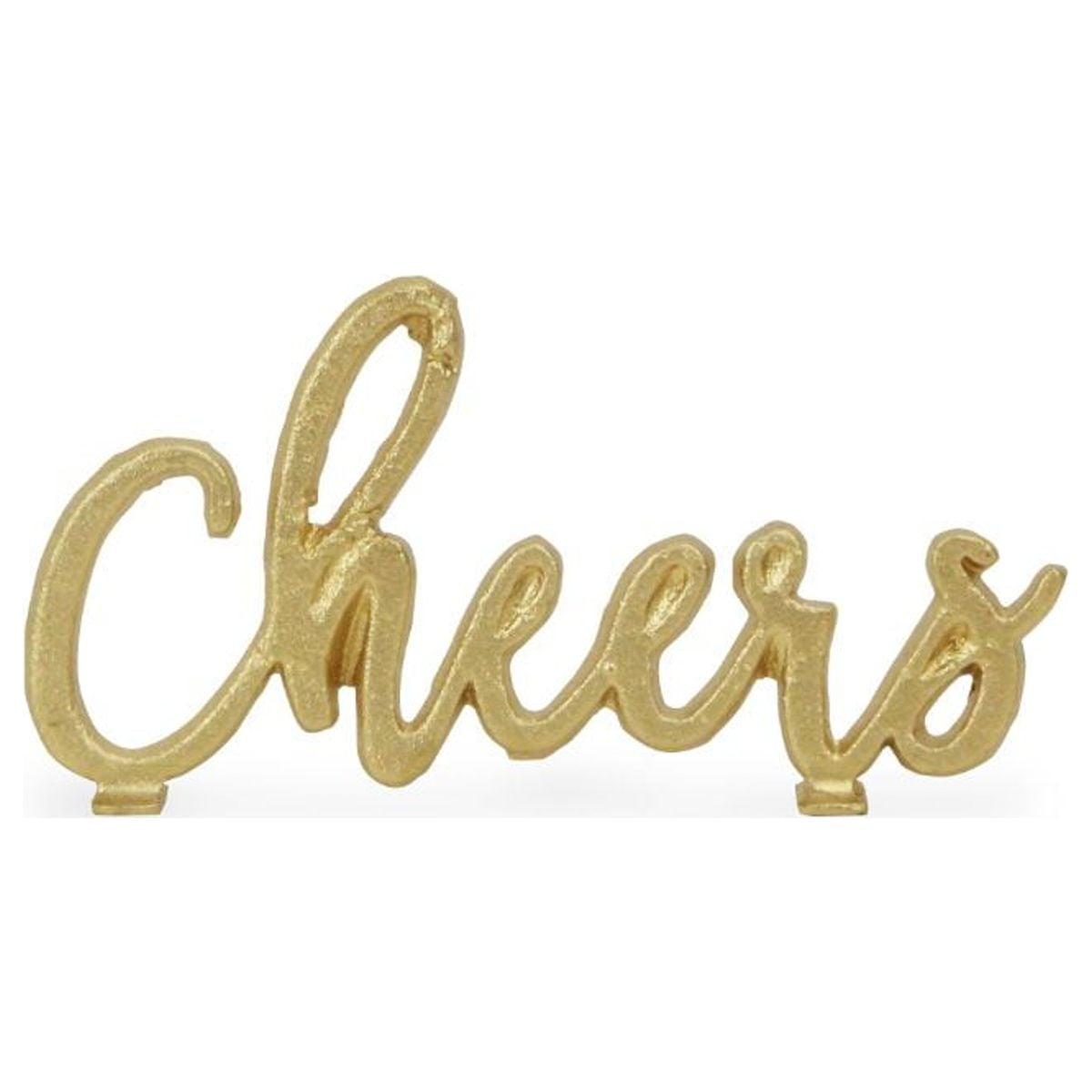 Contemporary Home Living 6.25" Gold Cast Iron Cursive "Cheers" Tabletop ...