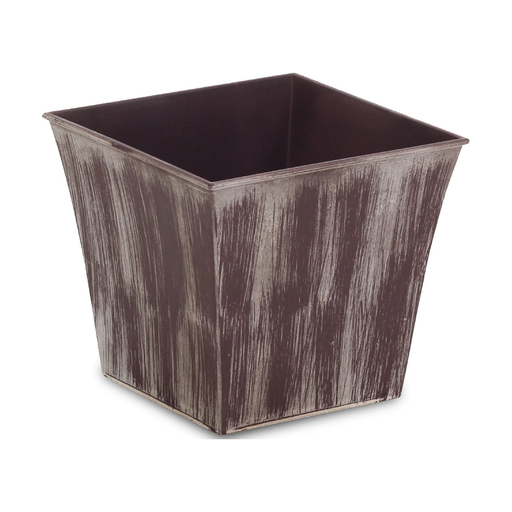 Contemporary Home Living 65 Brown And Ivory Square Tapered Planter