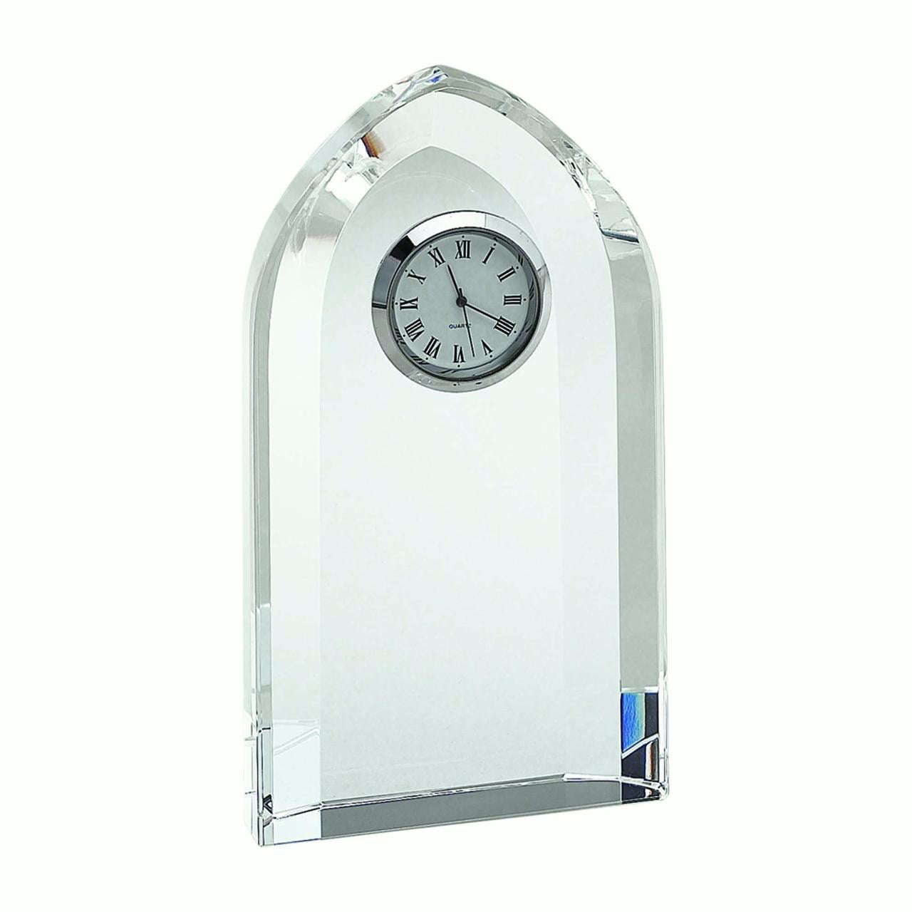 Contemporary Home Living 6" Optic Crystal Arched Clock - Walmart.com