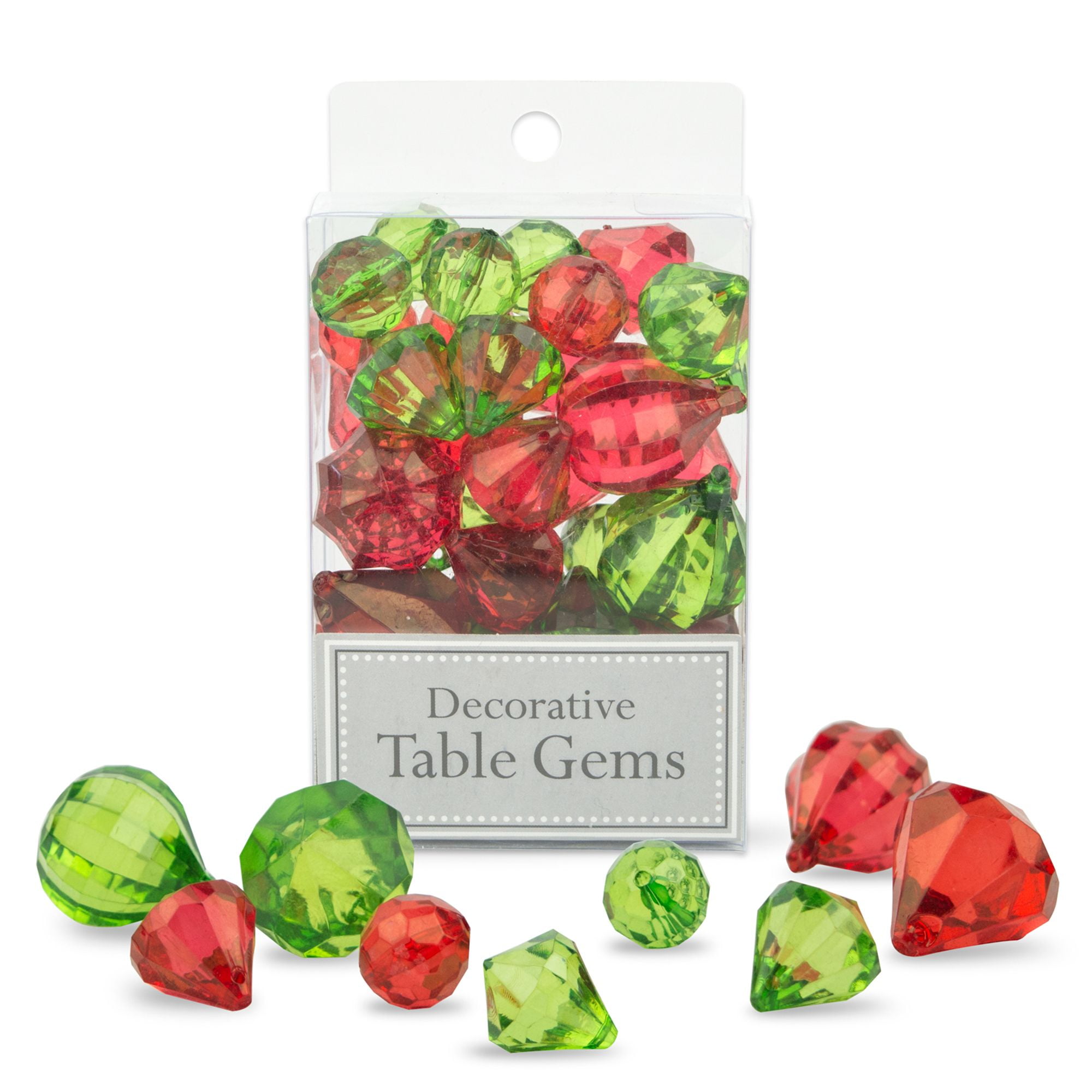 6" Red and Green Diamond Shaped Home Decor Table Gems - Walmart.com