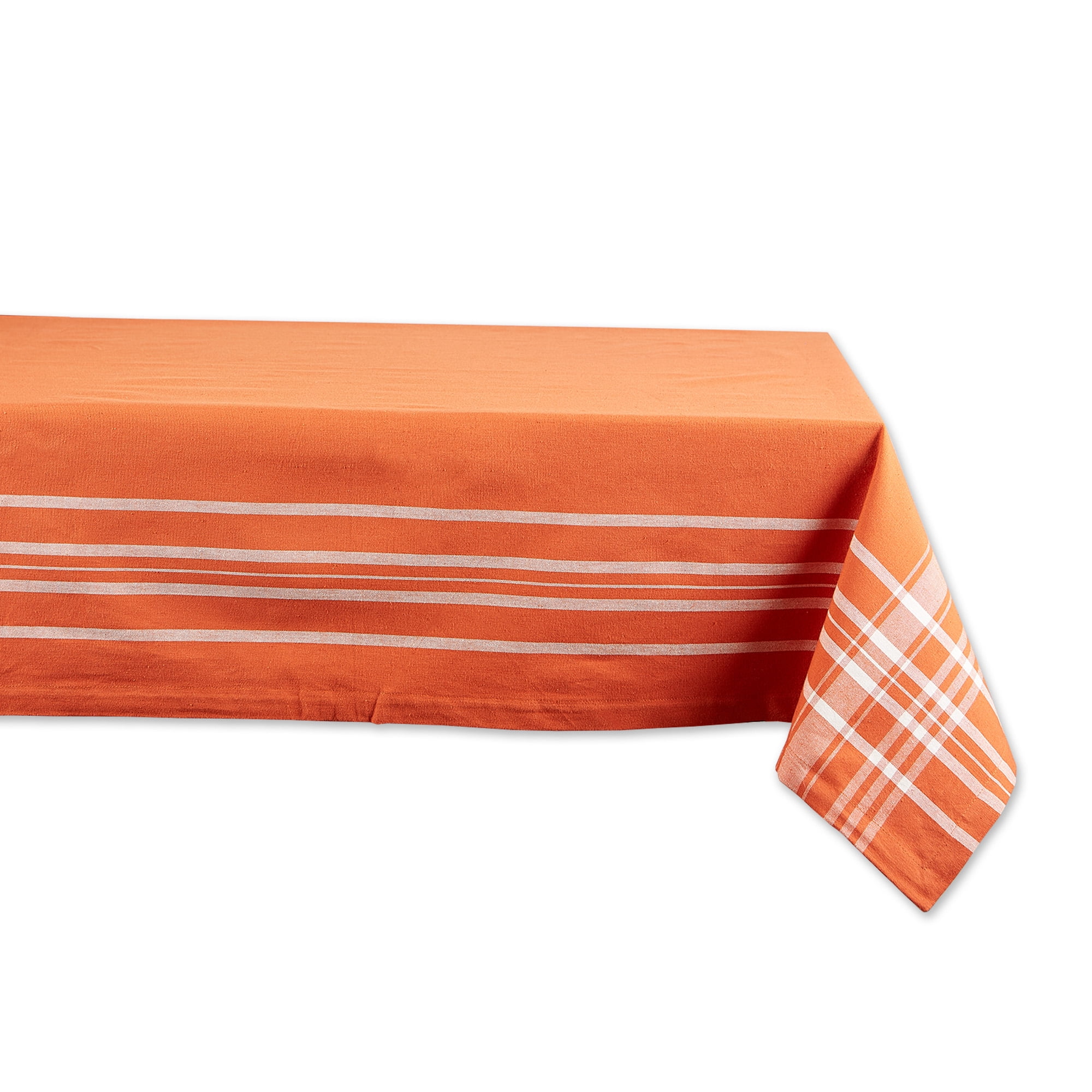 Contemporary Home Living 60" x 102" White and Burnt Orange Harvest ...