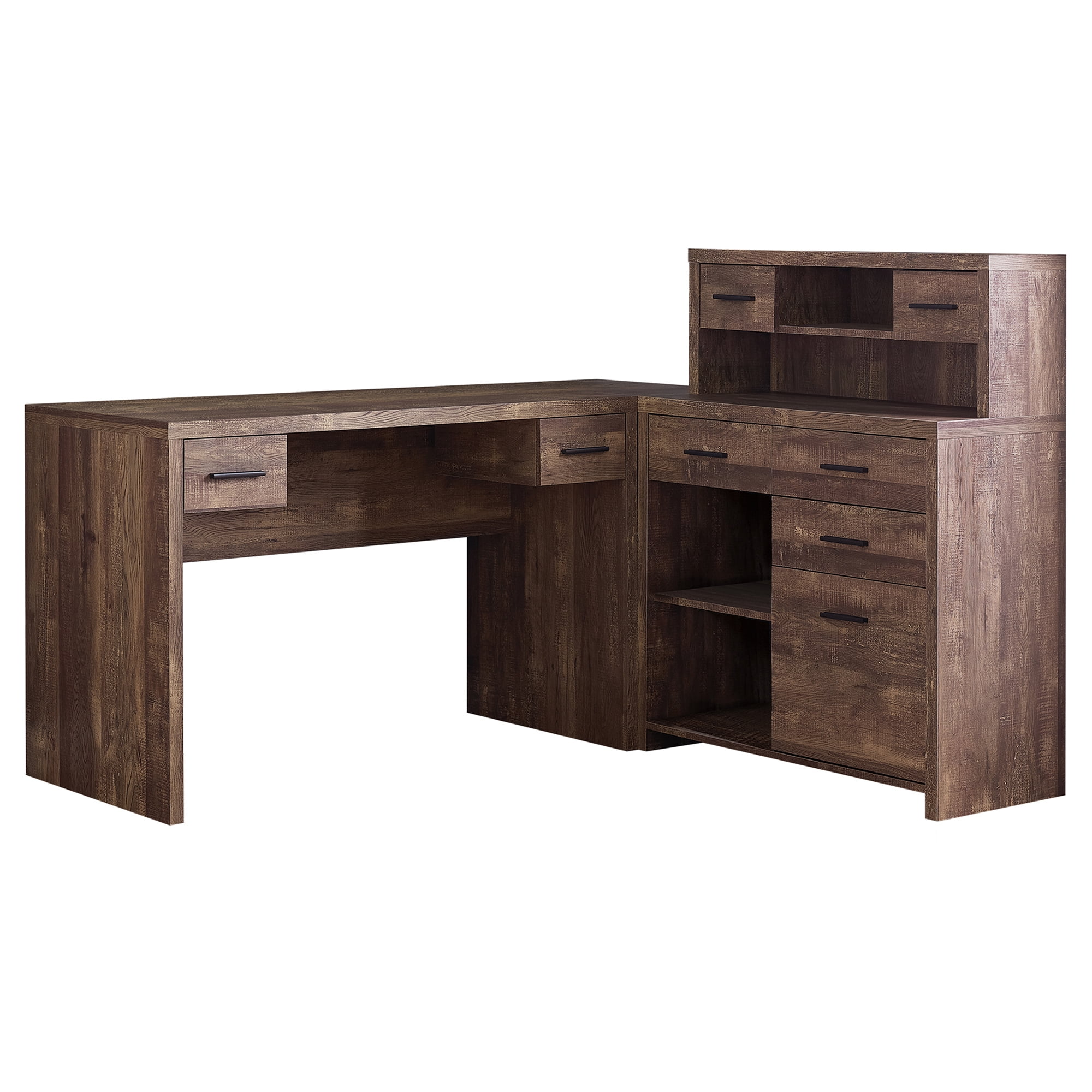 Contemporary Home Living 62.75" Cedar Brown Contemporary L-Shaped ...