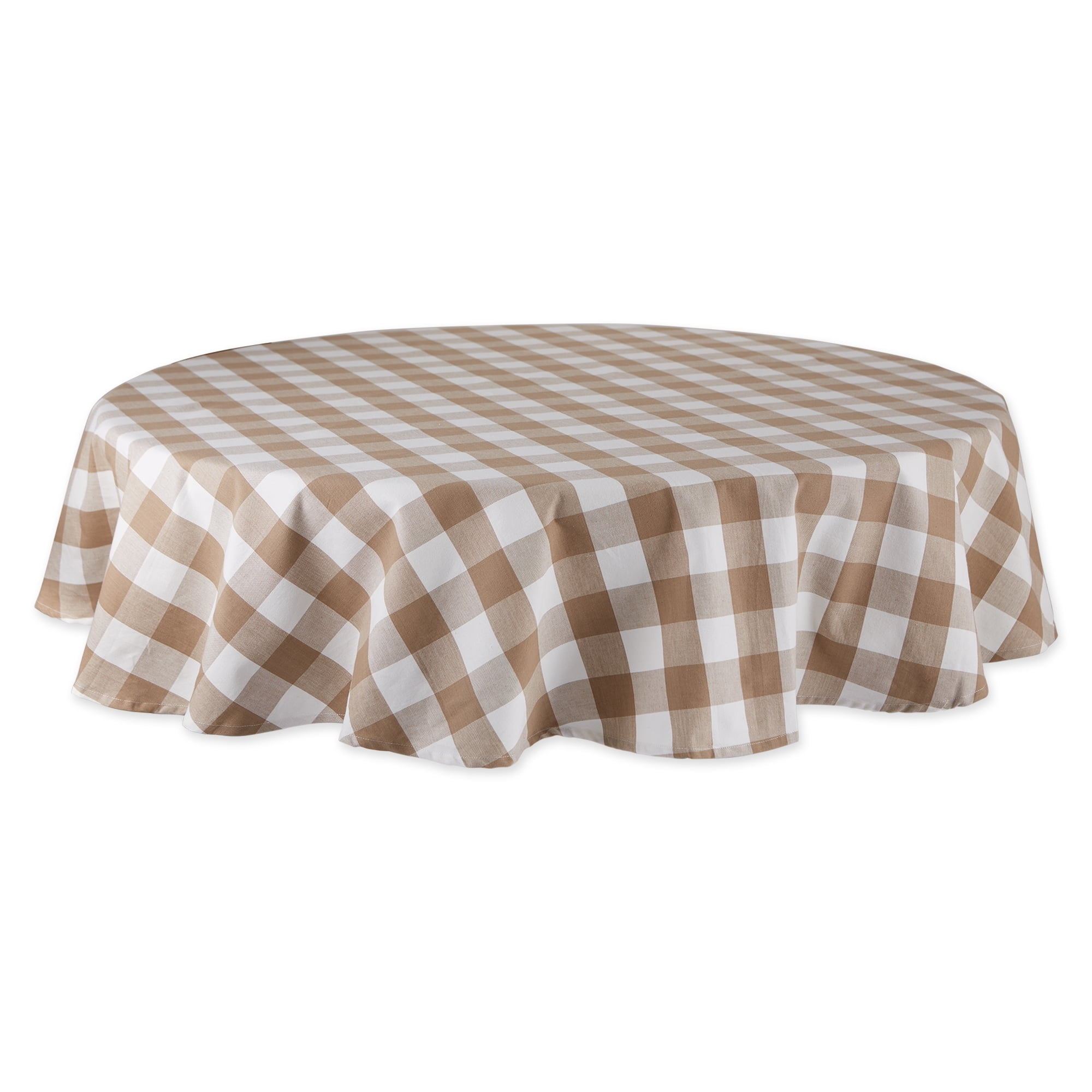 Stone Buffalo Check Tablecloth 70 Round - Walmart.com