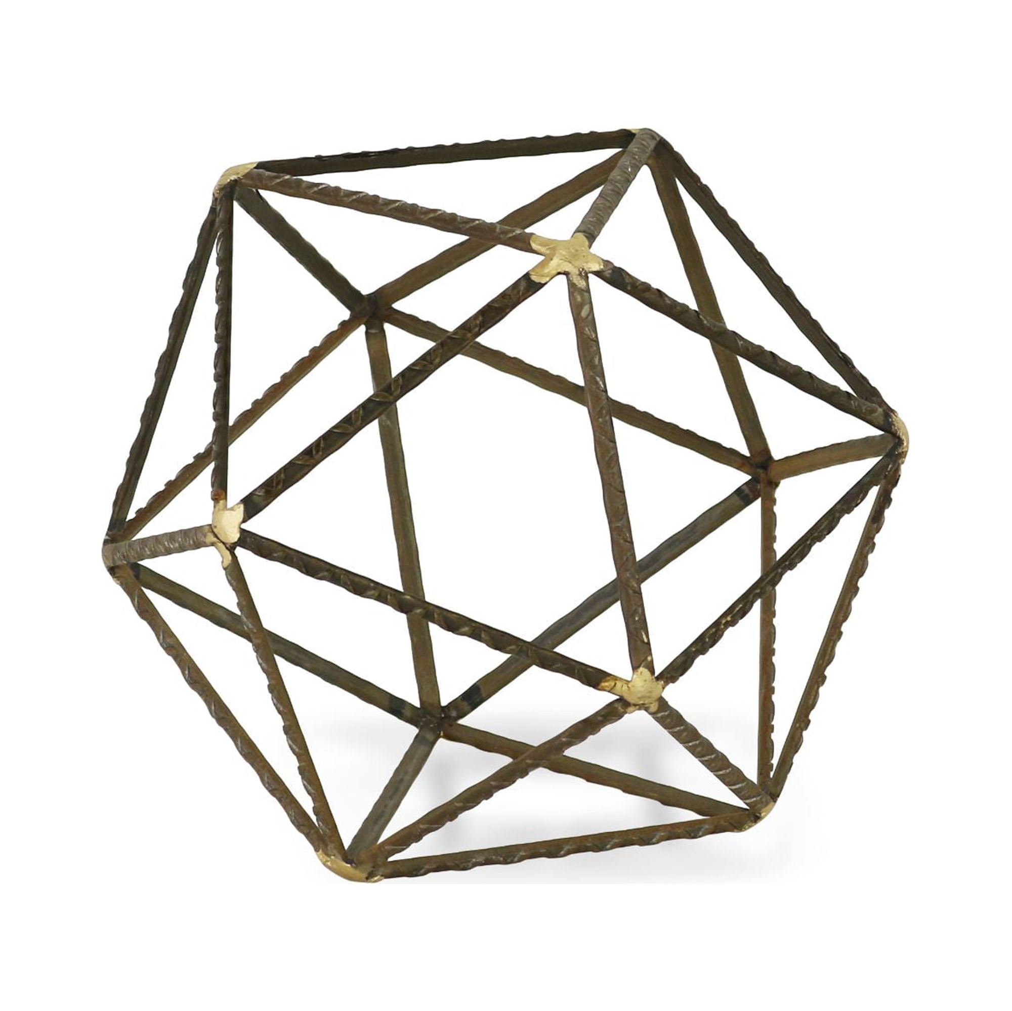 Contemporary Home Living 8" Brown Large Rebar Hexagon Die Tabletop ...