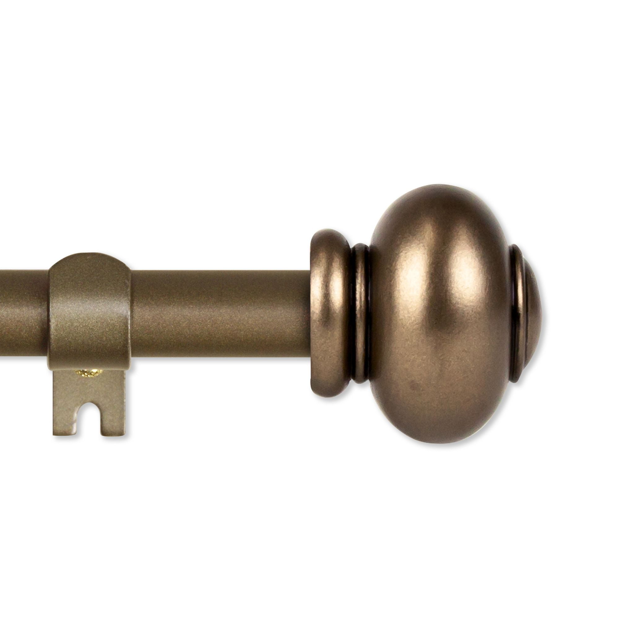 Contemporary Home Living 87.6" Antique Gold Round Solid Curtain Rod ...
