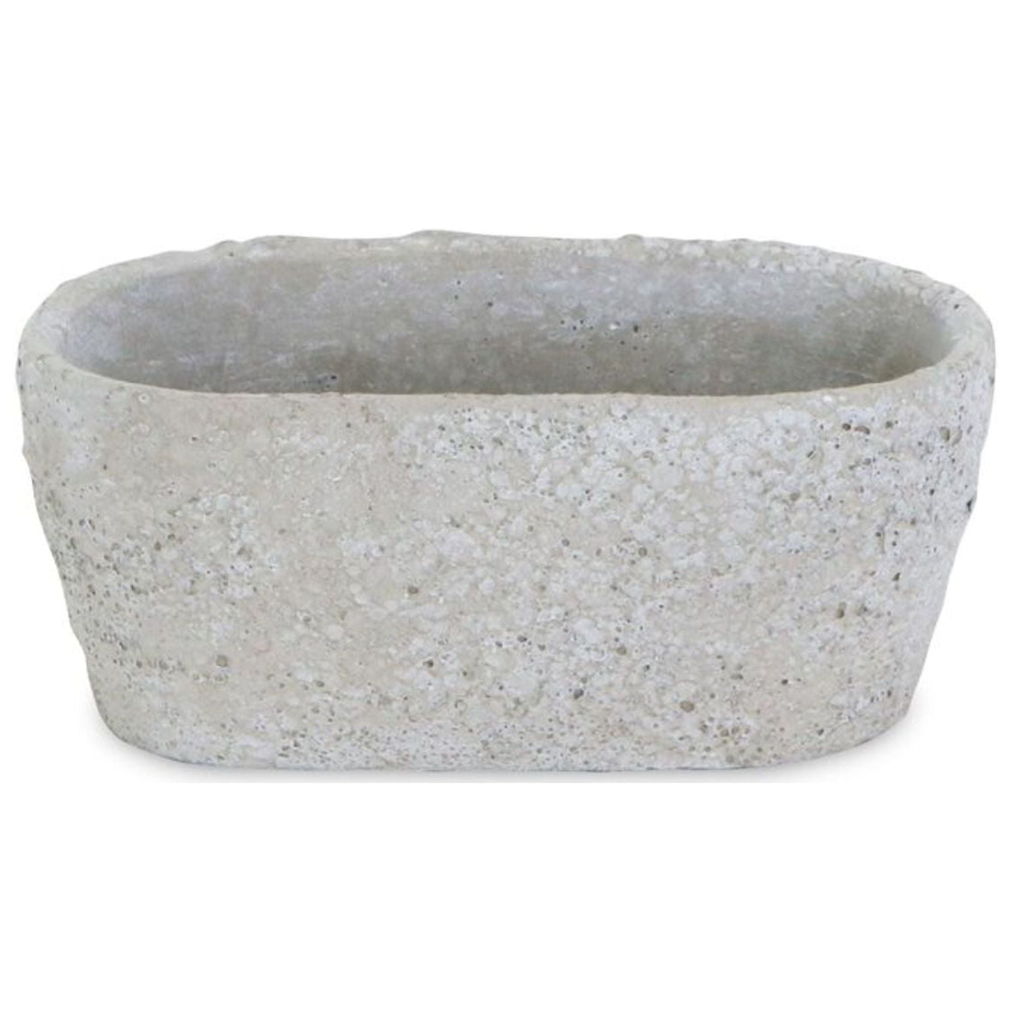 Contemporary Home Living 9.25" Gray Distressed Finish Oval Hollow ...