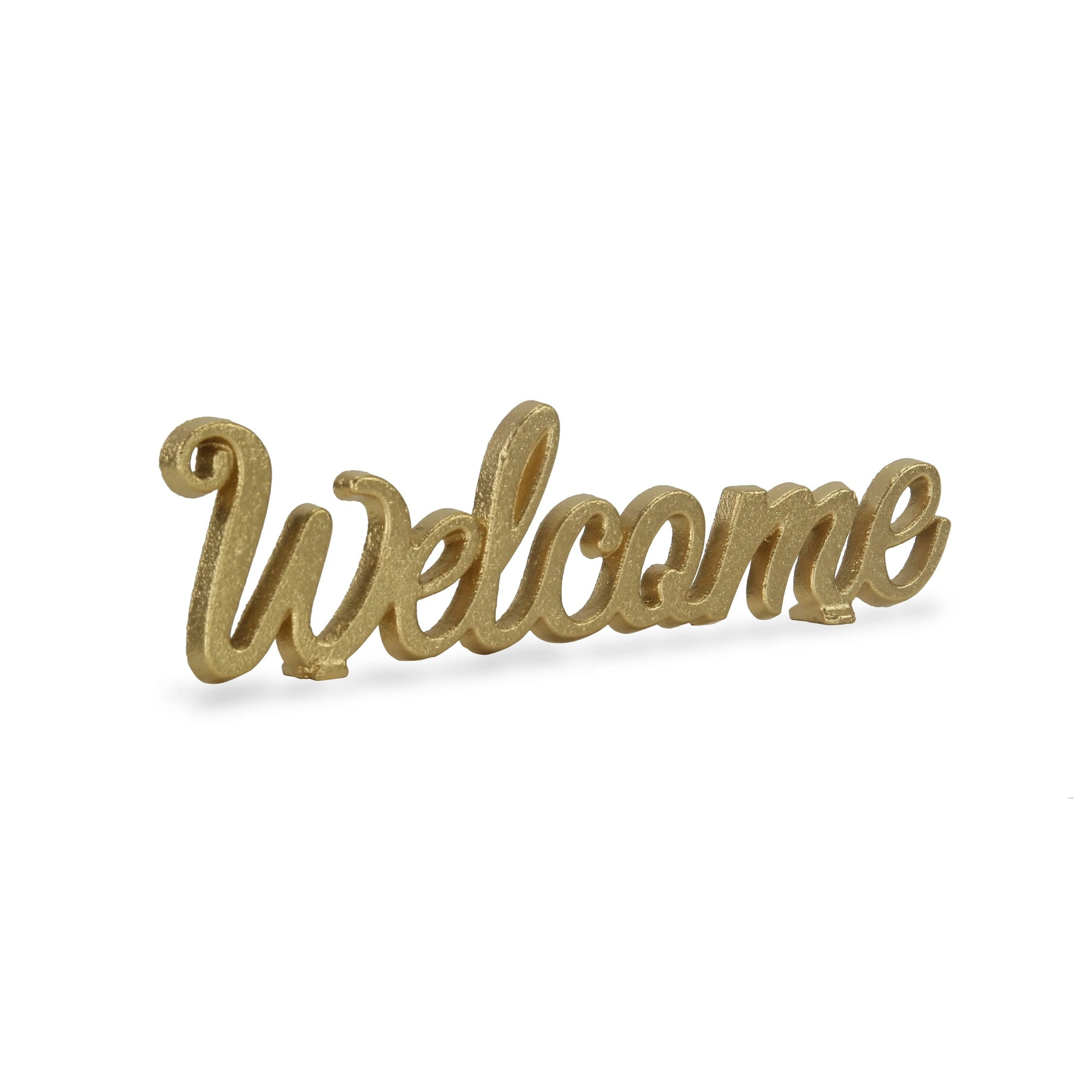 Contemporary Home Living 9.75" Gold Elegant Cast Welcome Tabletop Sign ...