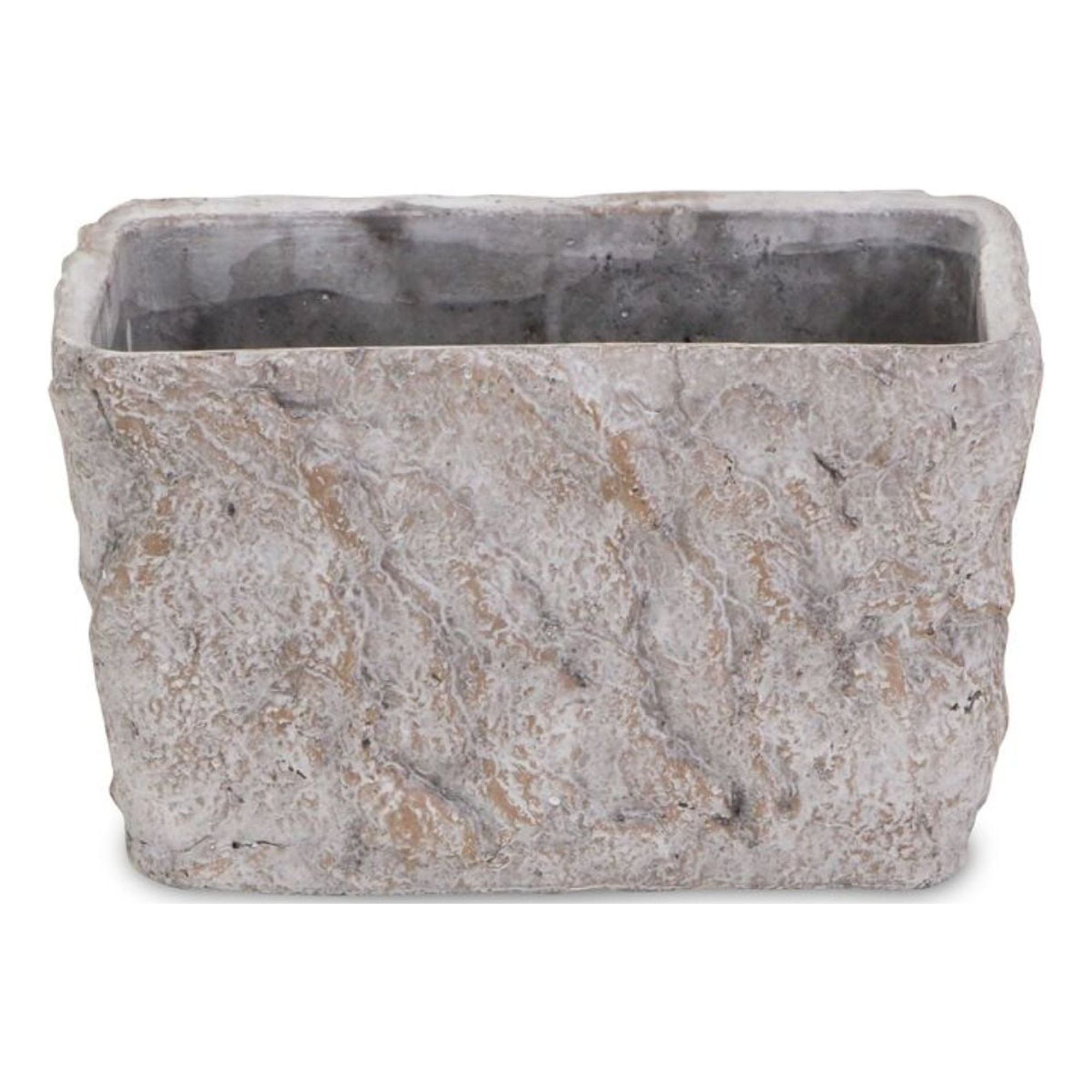 Contemporary Home Living 9" Gray Distressed Finish Rectangular Hollow ...