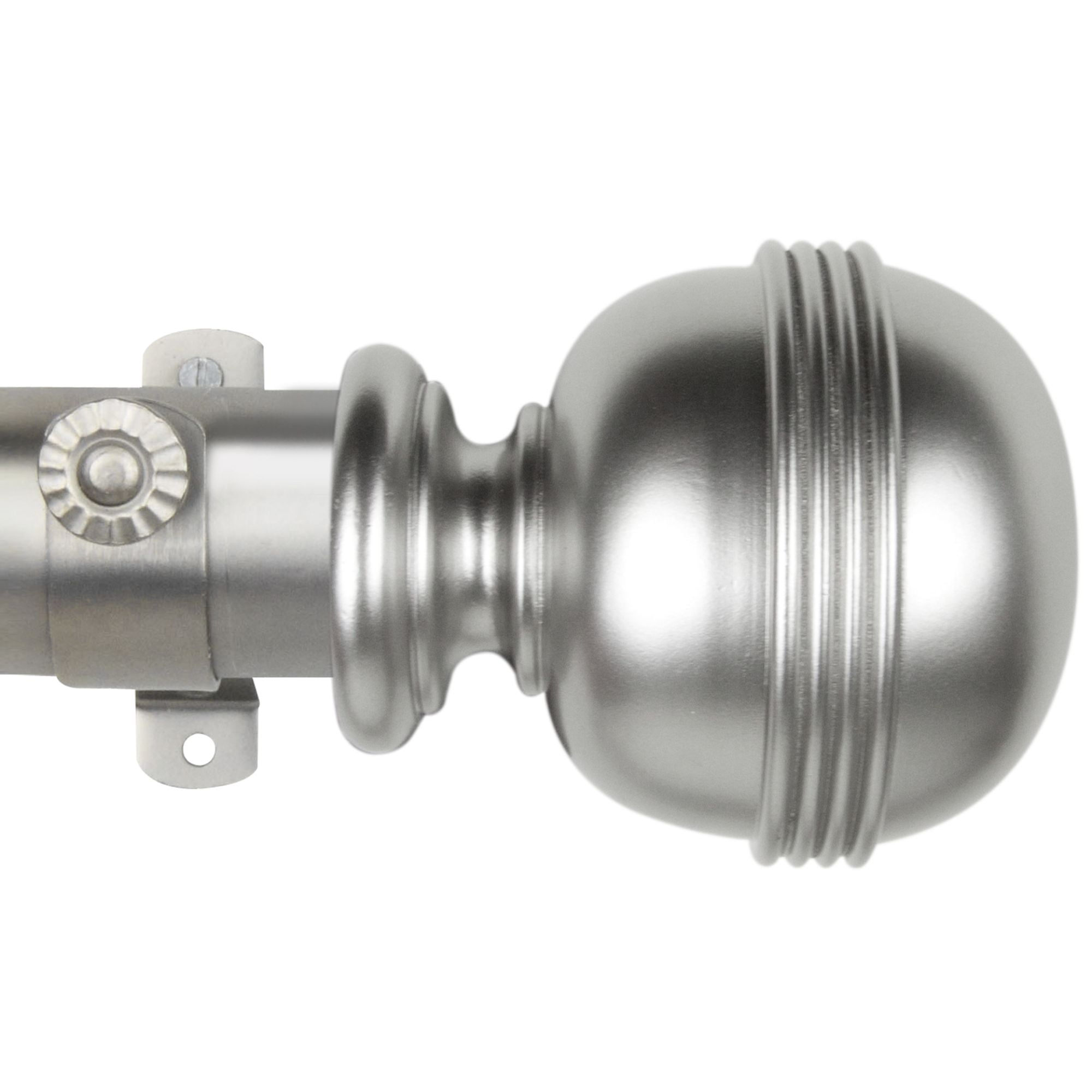 Contemporary Home Living 91.5" Satin Nickel Round Curtain Rod with ...