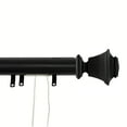Contemporary Home Living 92.5" Black Decorative Adjustable Traverse Rod ...