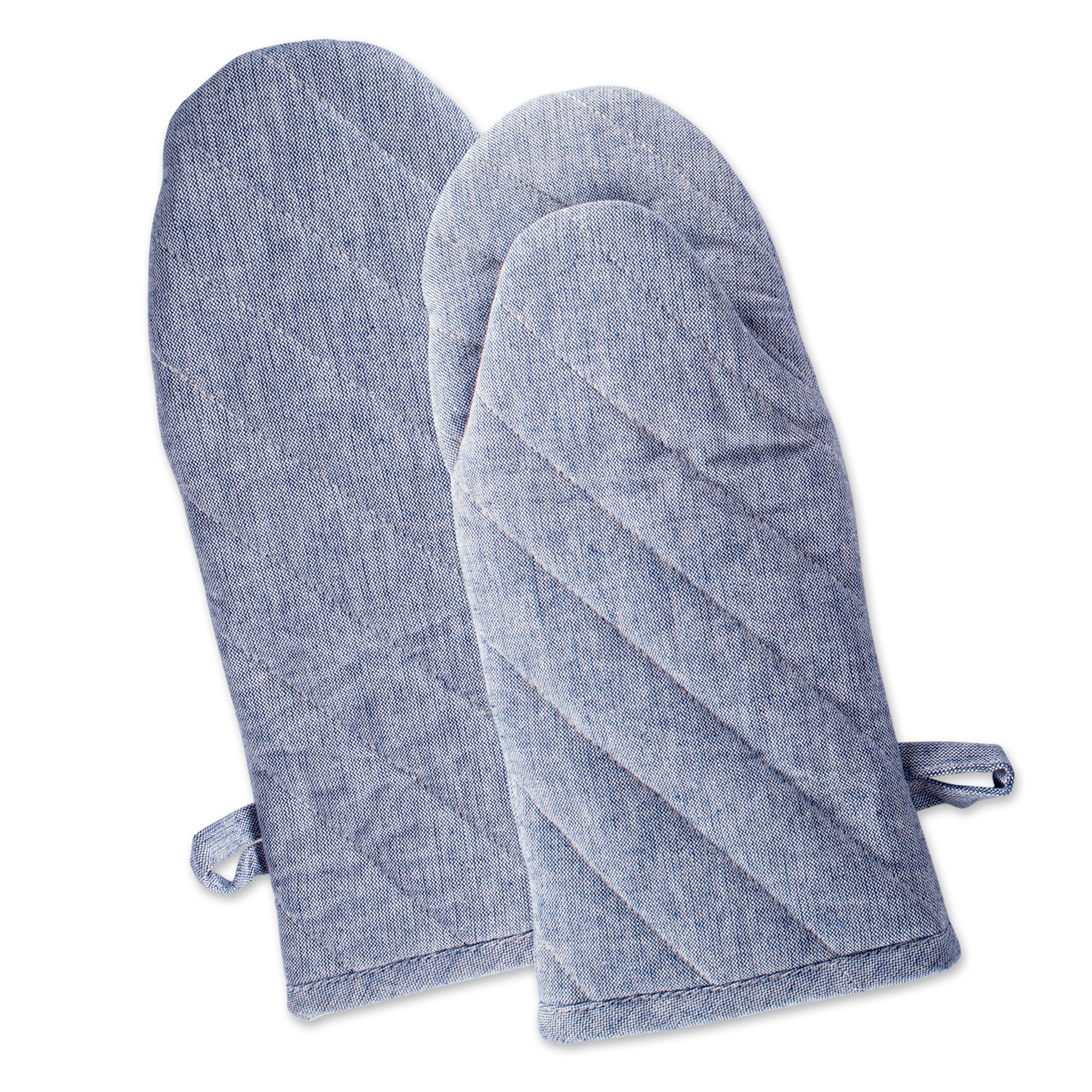 Contemporary Home Living Chambray Cotton Kitchen Oven Mitts - 13 ...