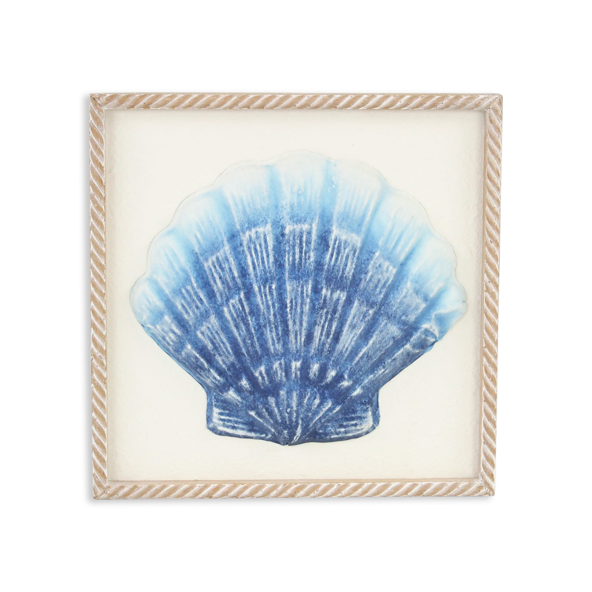 Contemporary Home Living Framed Metal Sea Shell Wall Art - Blue and ...