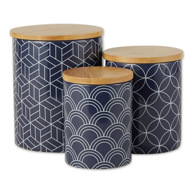 Contemporary Home Living Geometric Kitchen Storage Canisters - 5.5 ...