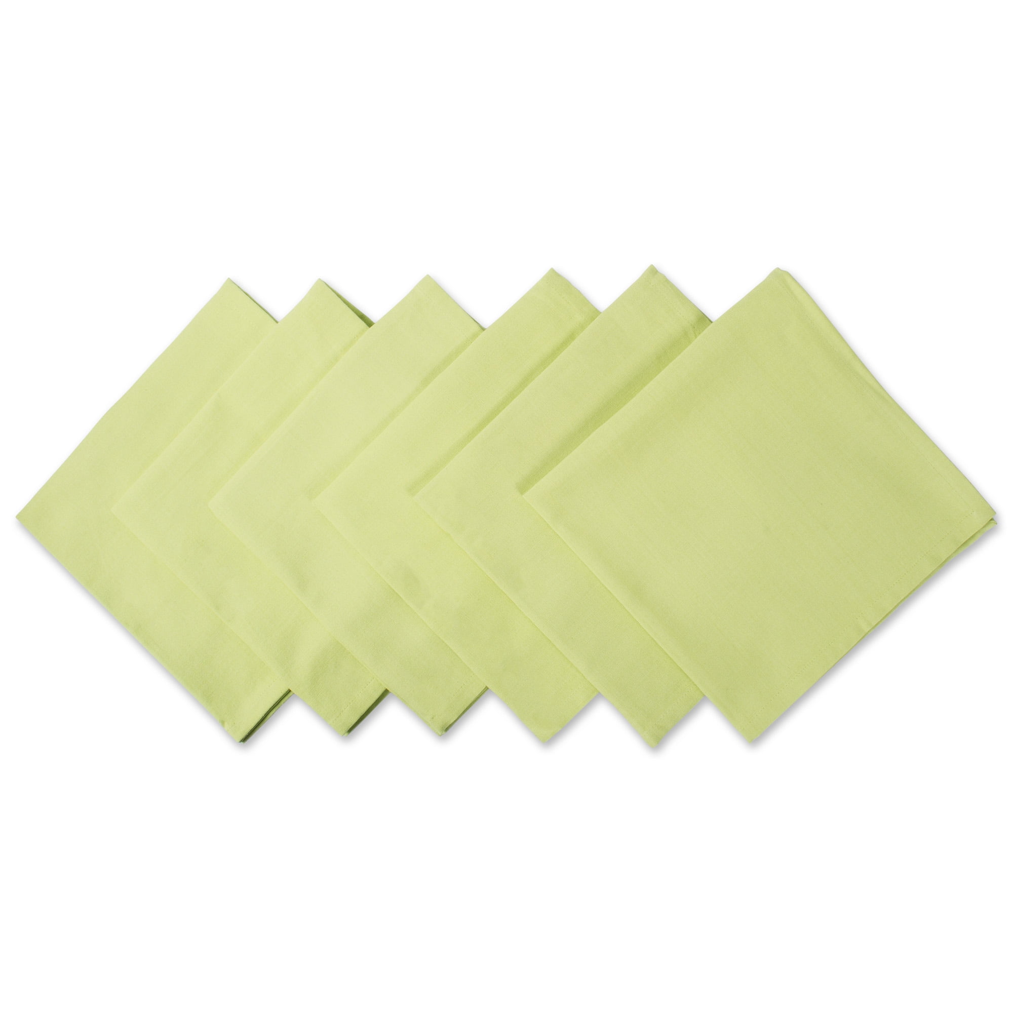 Contemporary Home Living Pack of 6 Lime Green Solid Square Cloth ...