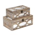 Contemporary Home Living Set of 2 Brown Rectangular Storage Boxes with ...