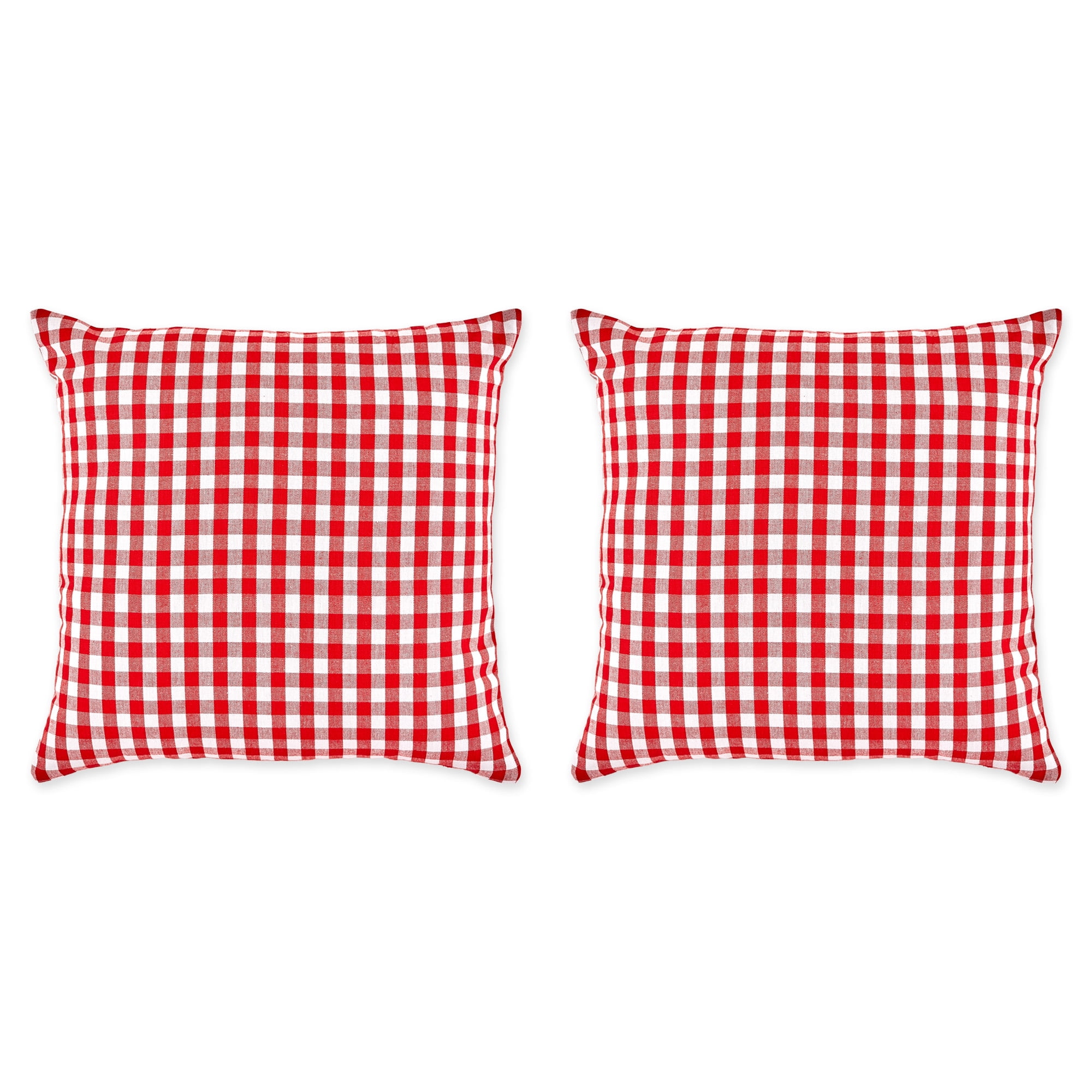 Contemporary Home Living Set of 2 Red and White Gingham Check Throw ...