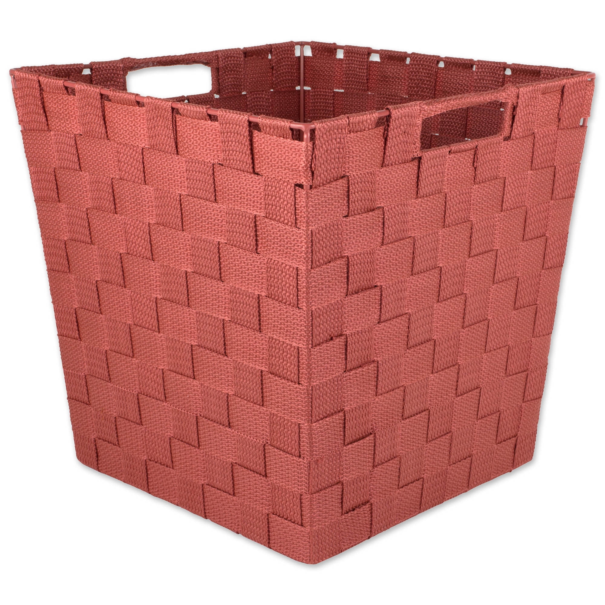 Contemporary Home Living Set of 2 Rustic Red Trapezoid Basket Weave ...