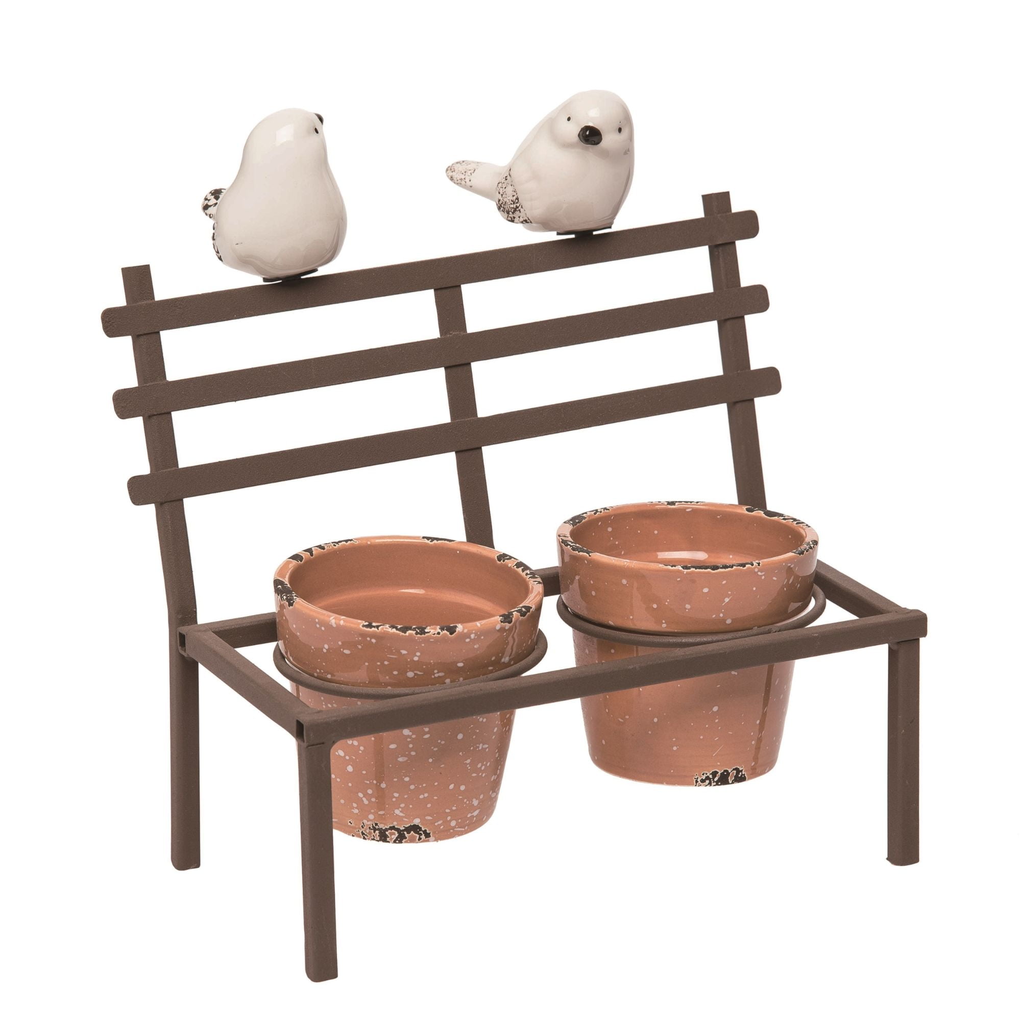 Contemporary Home Living Set of 3 Brown Easter Outdoor Bird Bench with ...
