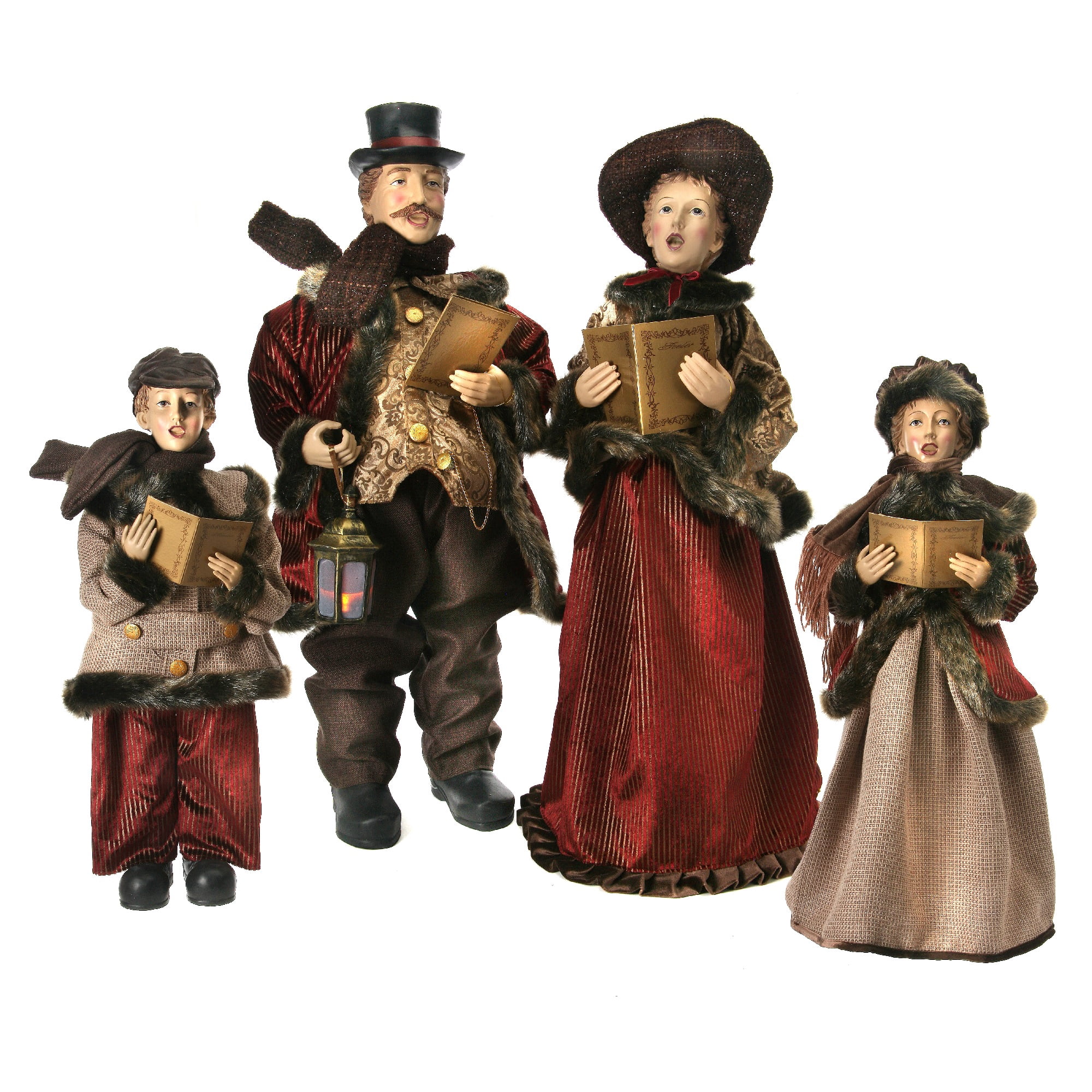 Contemporary Home Living Set of 4 Family Carolers Christmas Figurines ...