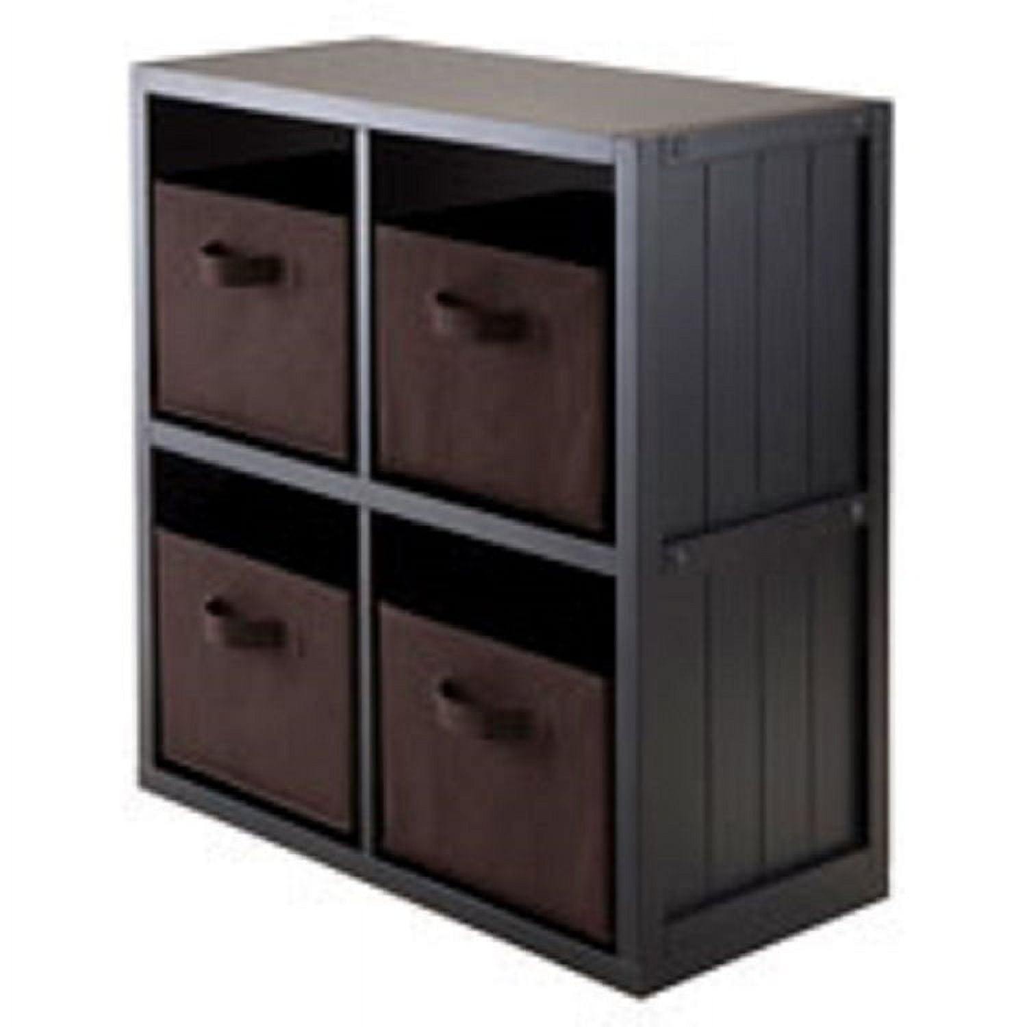 Contemporary Home Living Set of 5 Black Storage Shelves 2 x 2 – 27 ...