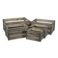 Set of 5 Brown Solid Nested Slat Crates with Side Handles 20" - Walmart.com