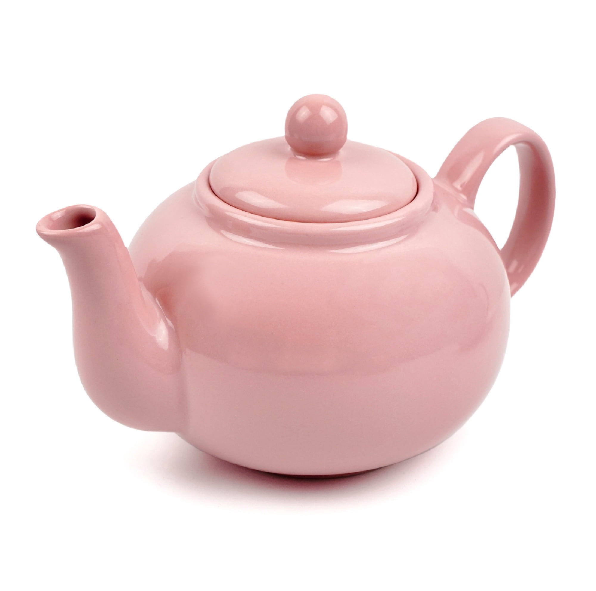 Contemporary Home Living Solid Stoneware Teapot - 6" - Pink - Walmart.com