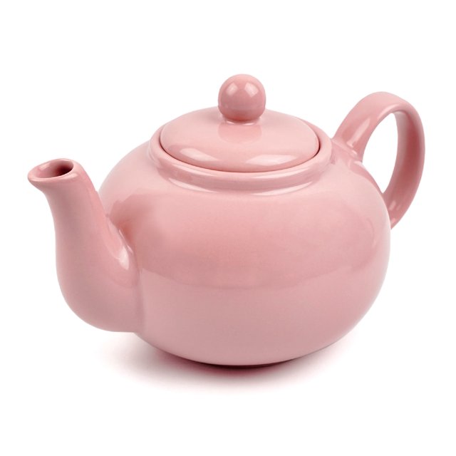Contemporary Home Living Solid Stoneware Teapot - 6" - Pink - Walmart.com