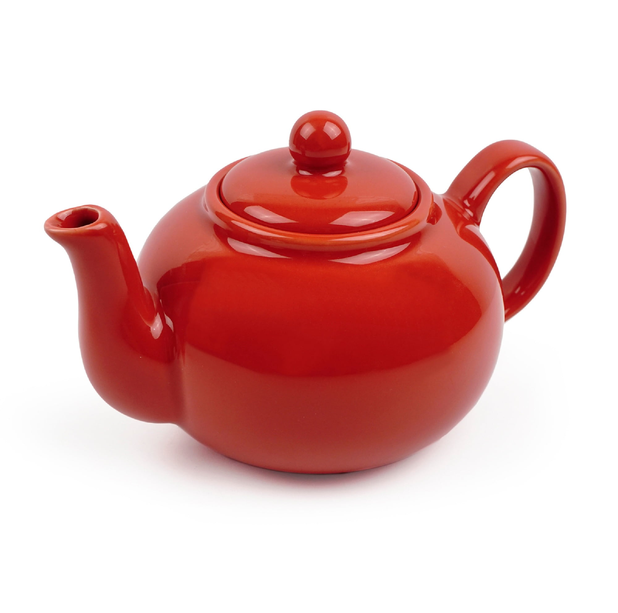Contemporary Home Living Solid Stoneware Teapot - 6" - Red - Walmart.com