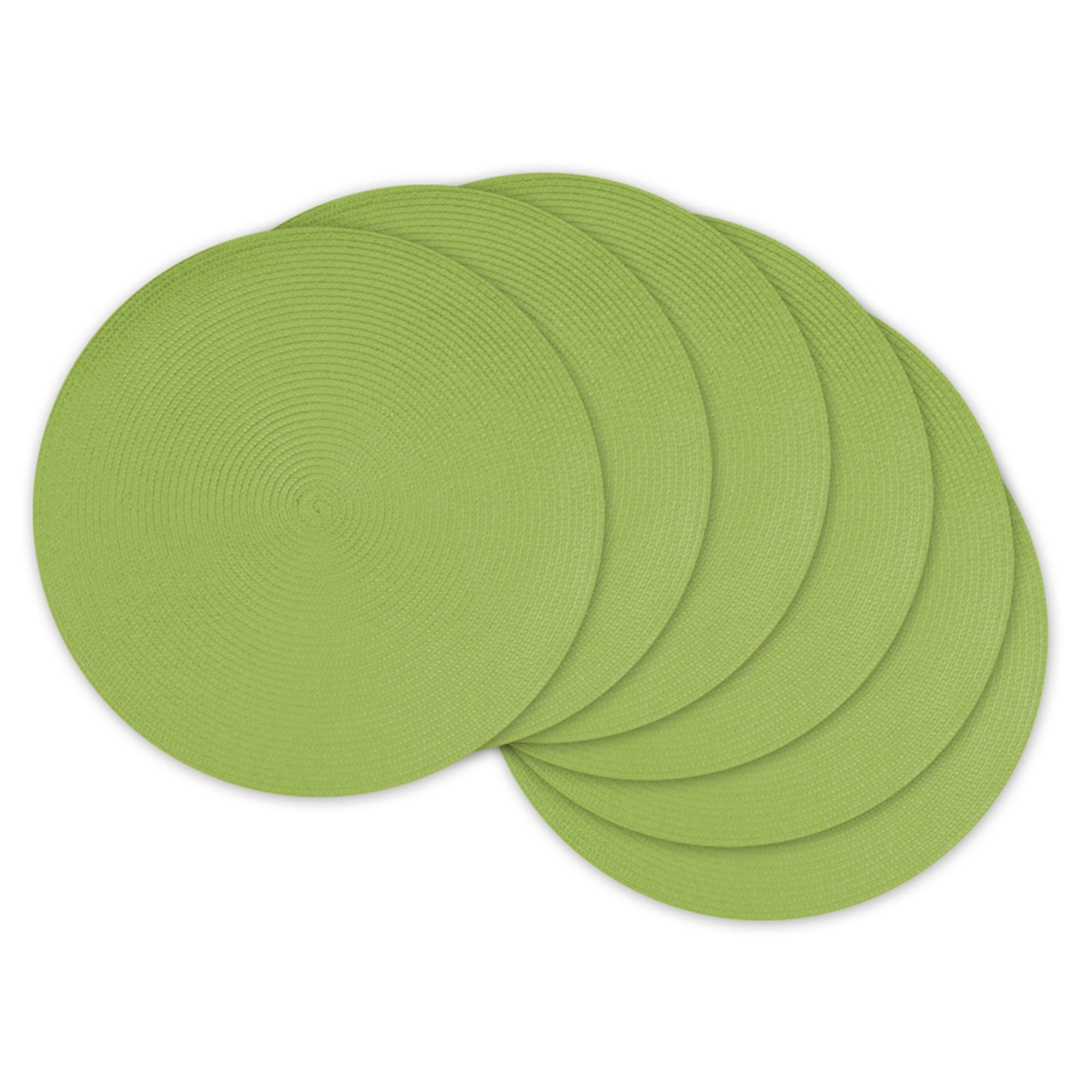 Contemporary Home Living Solid Woven Round Kitchen Placemats - 14.75 ...