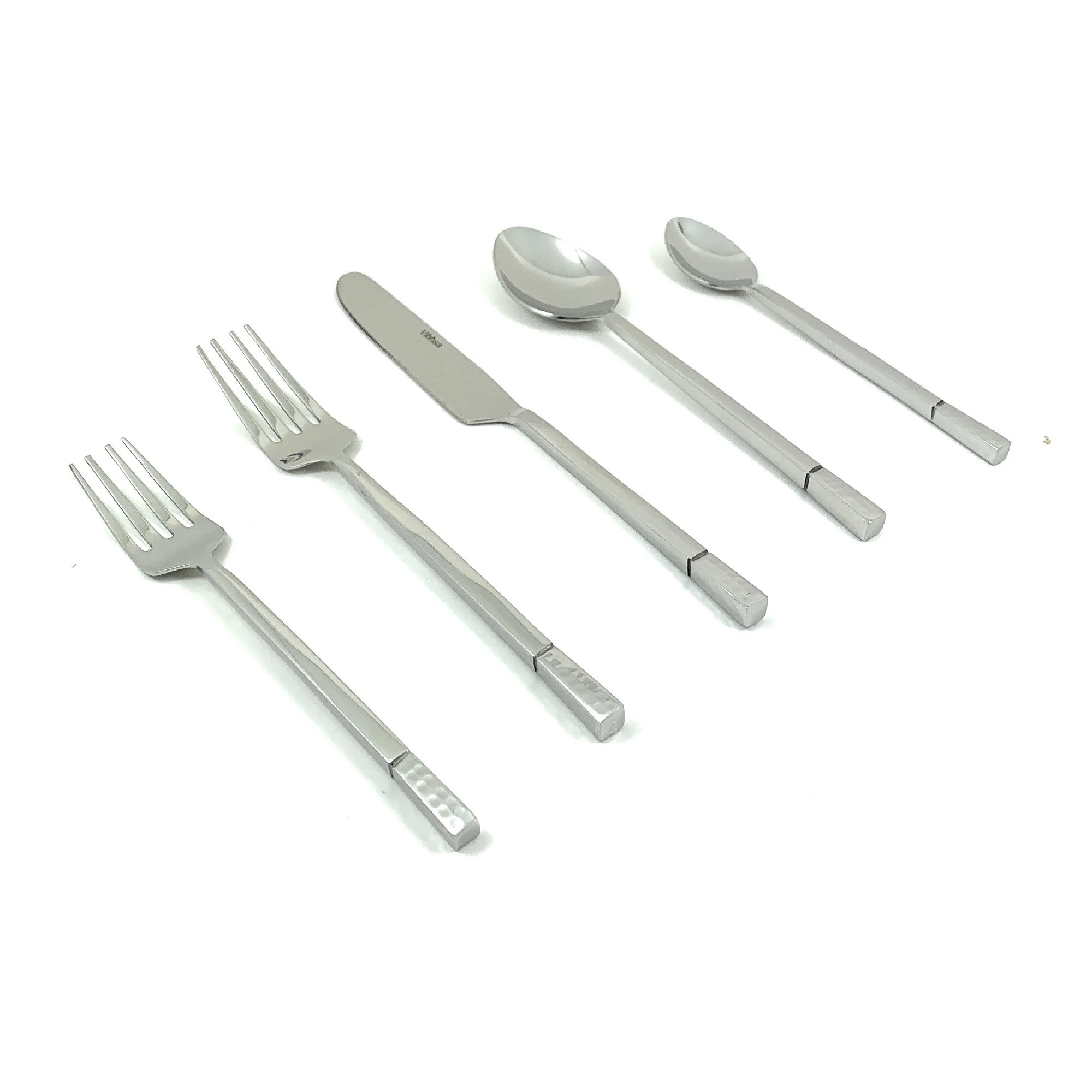 Contemporary Home Living Stainless Steel Hammered Glossy Four Service ...