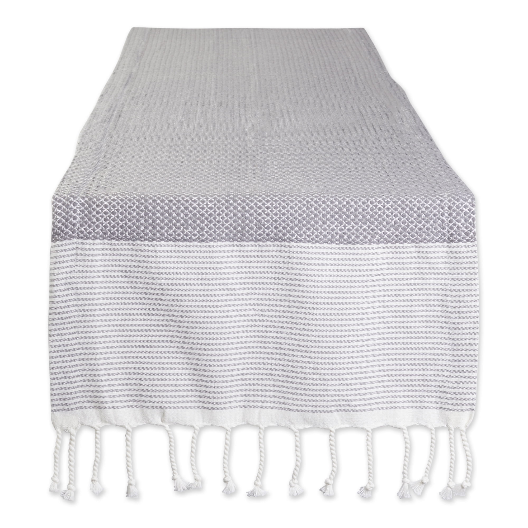 Contemporary Home Living Striped Borders Woven Diamond Table Runner ...