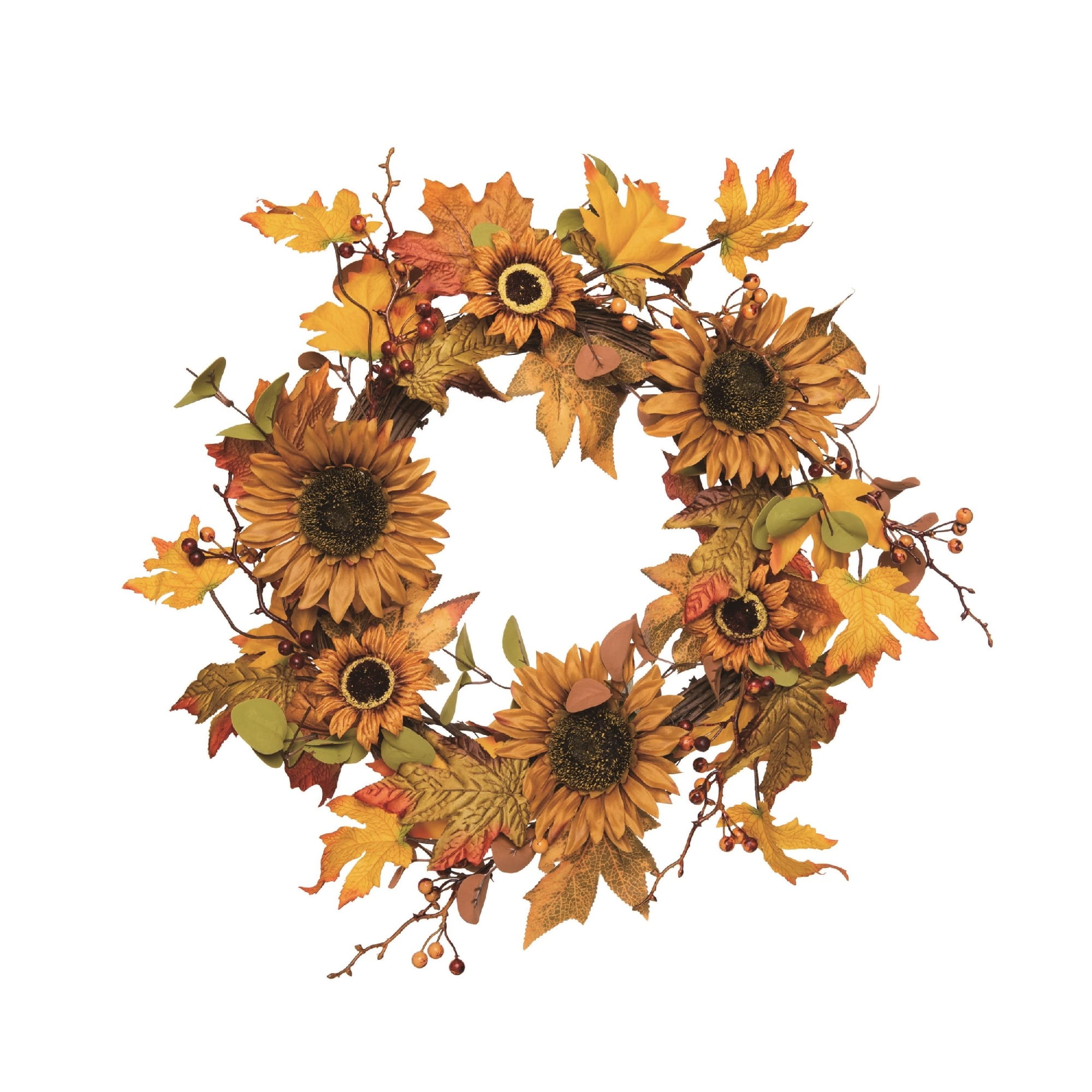 Contemporary Home Living Sunflower and Berries Artificial Fall Harvest ...