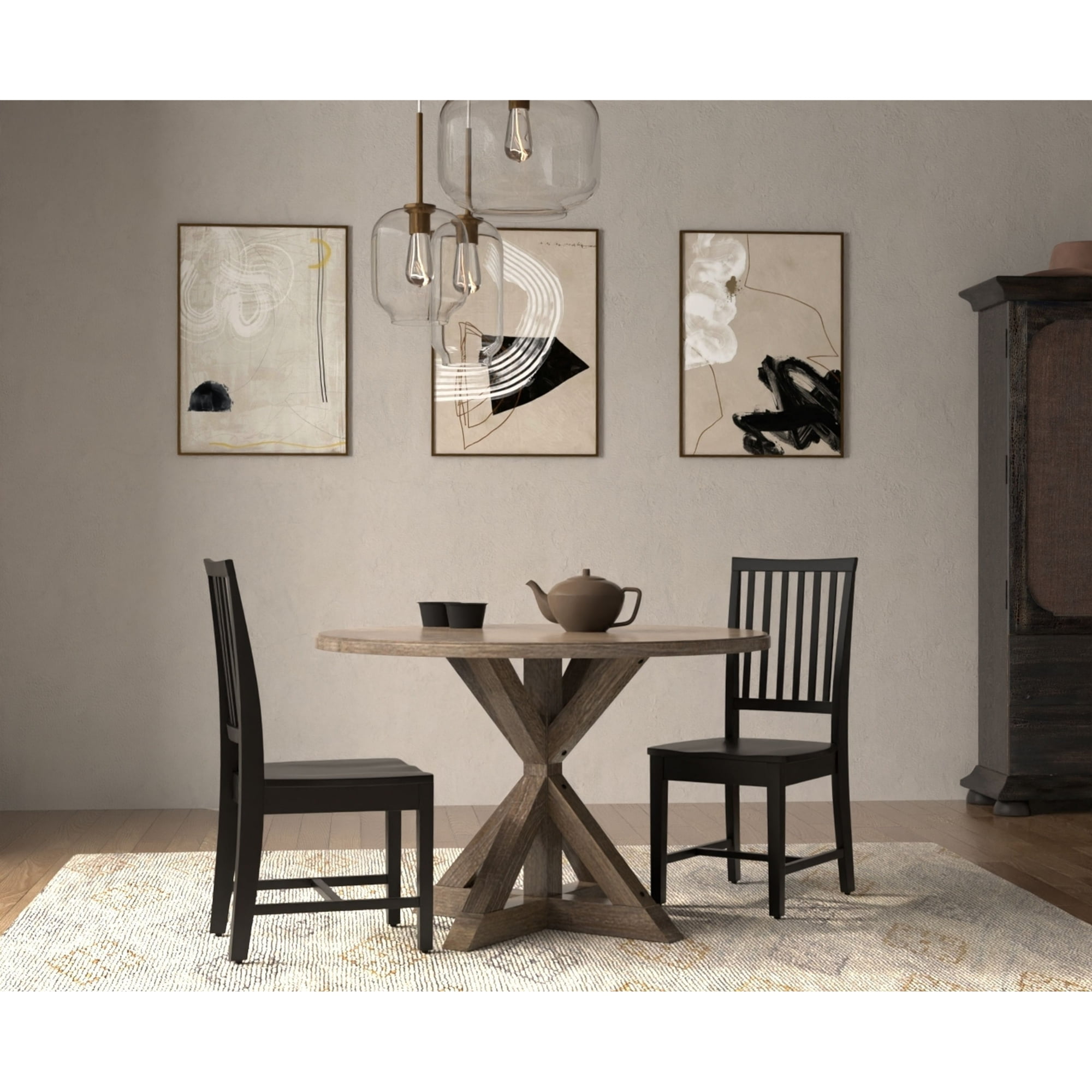 Contemporary Home Living Trestle Base Dining Table - 47.25" - Walnut ...