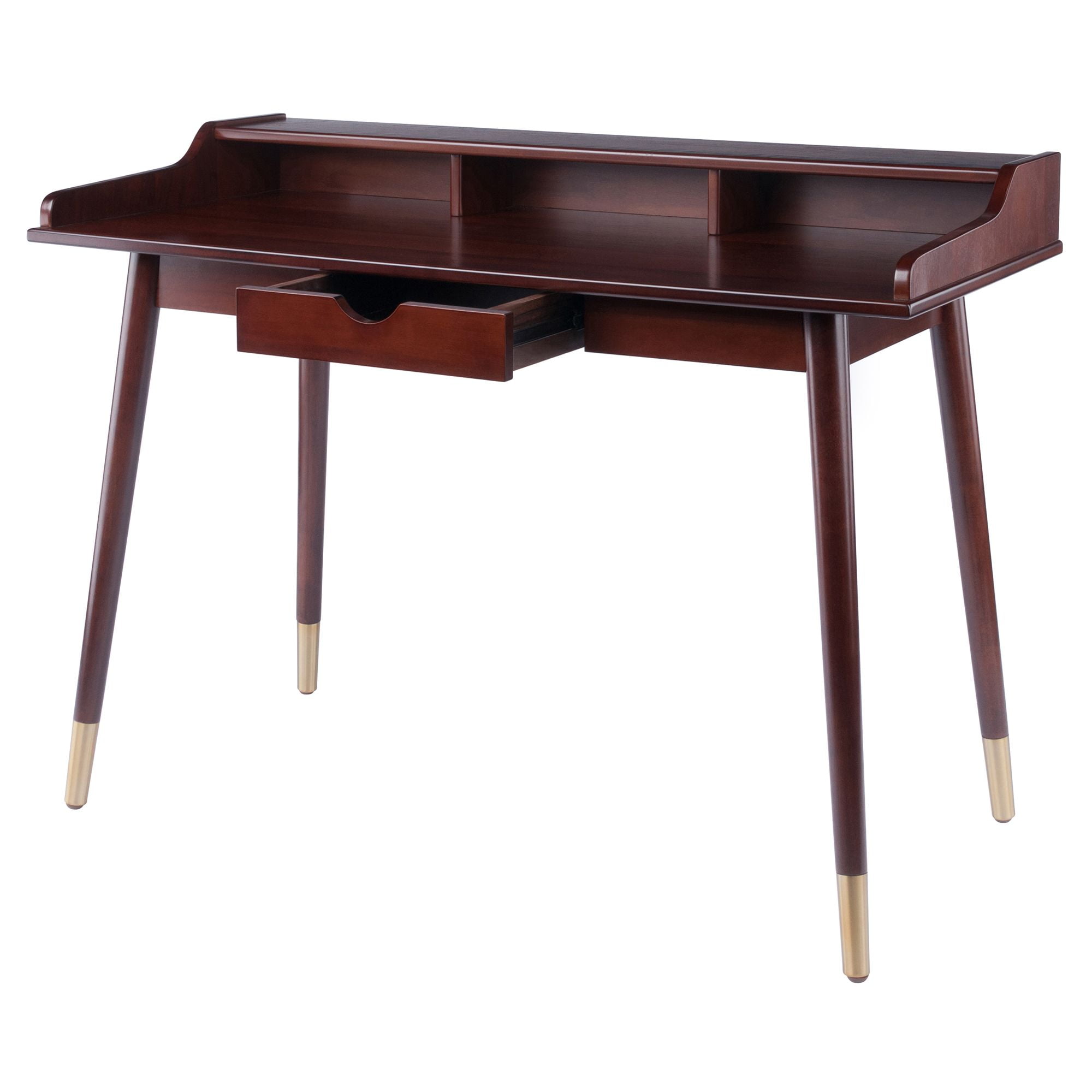 Contemporary Home Living Wide Writing Desk with Cut Out Drawer - 47.25 ...