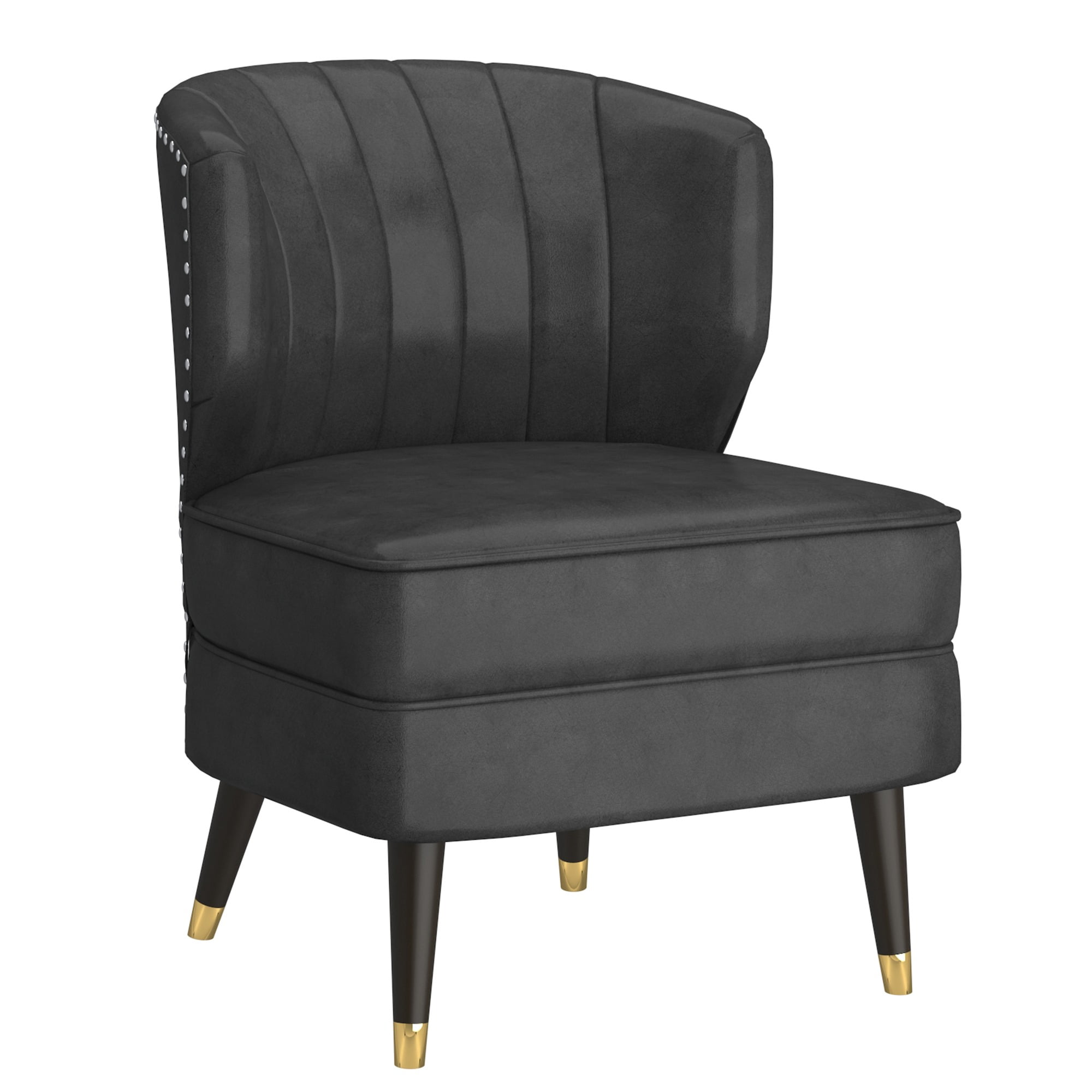 Contemporary Home Living Wing Back Accent Chair - 33.5" - Gray and ...