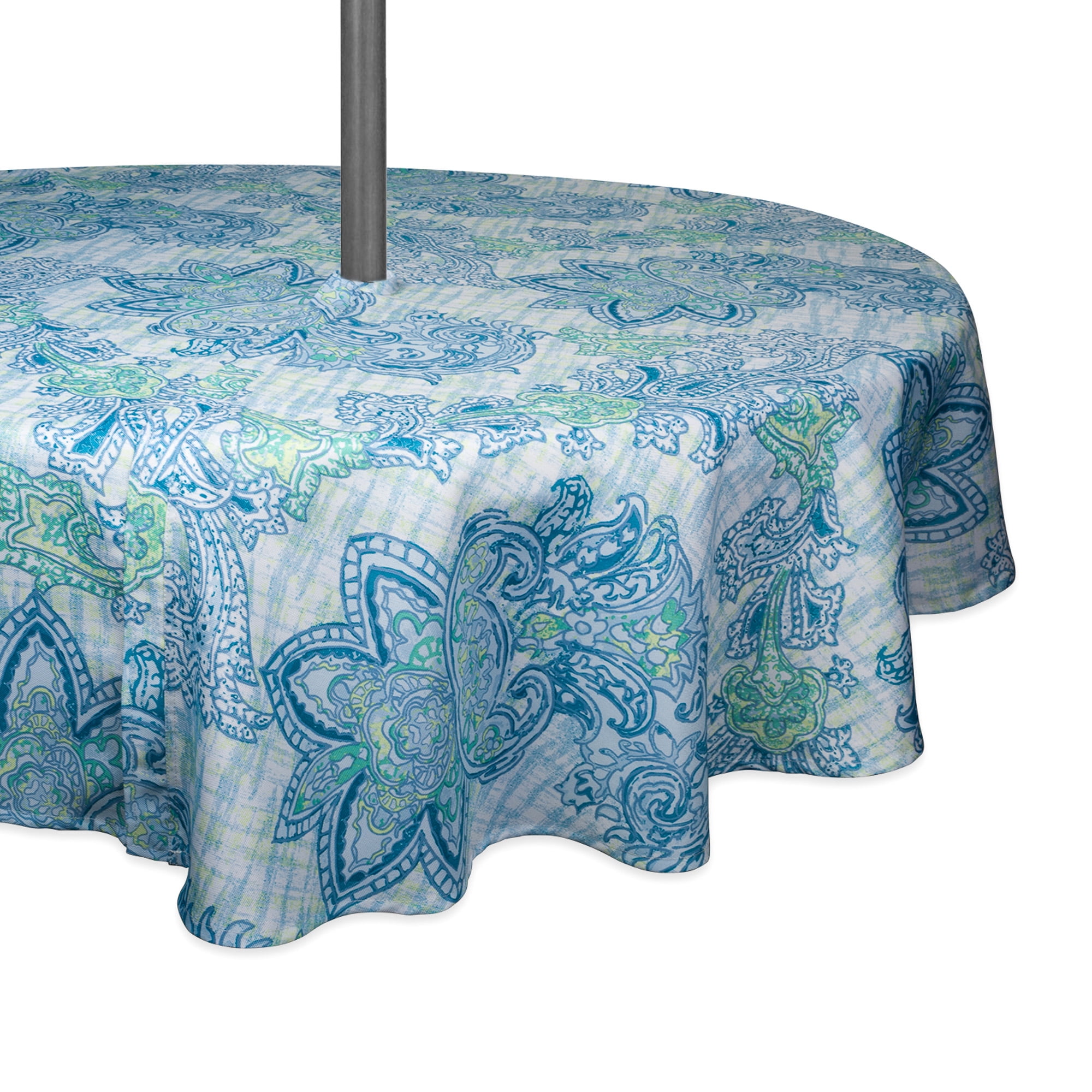 Contemporary Home Living Zippered Floral Paisley Round Outdoor ...