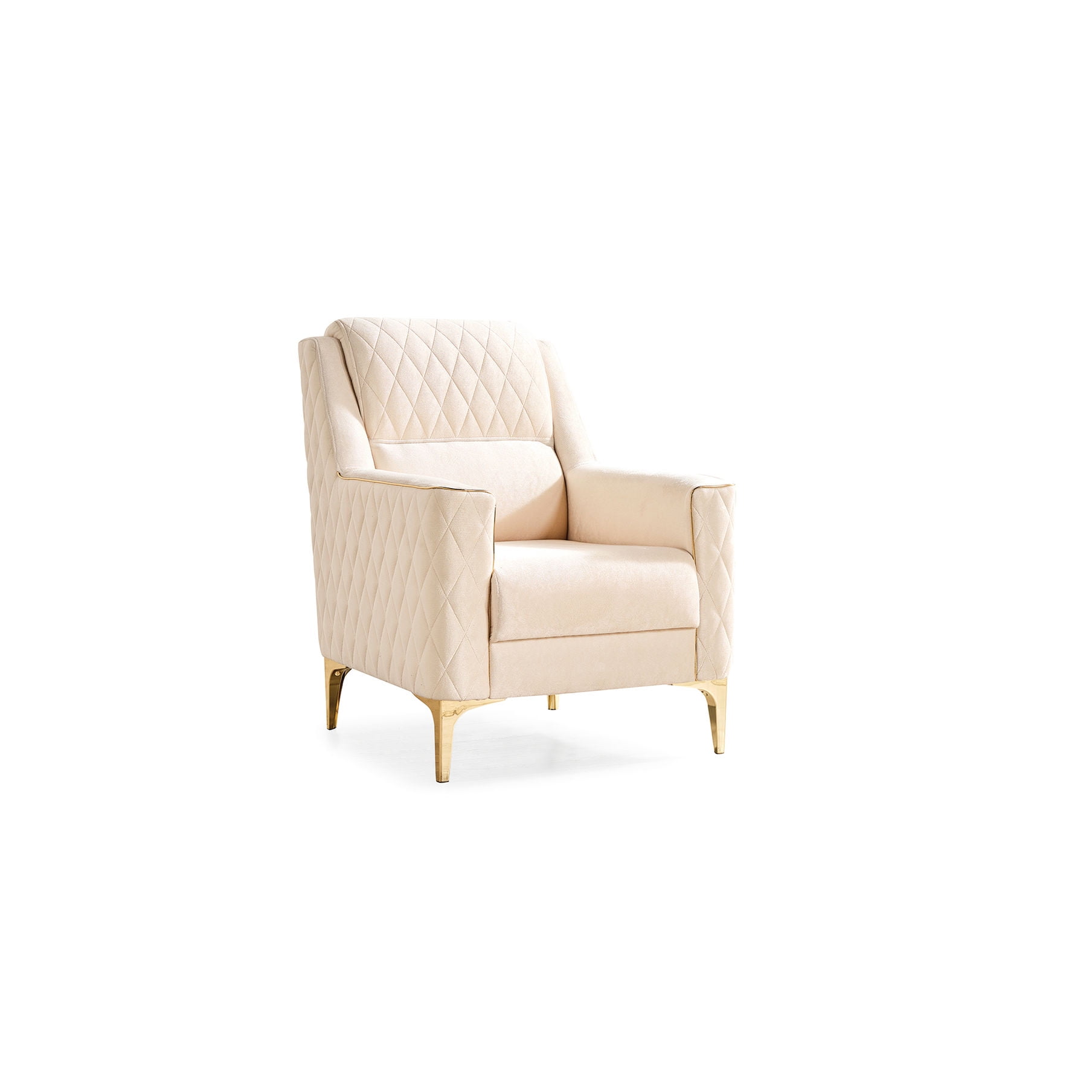 Contemporary Ivory Chair - Sinuous Spring Support - Living Space ...